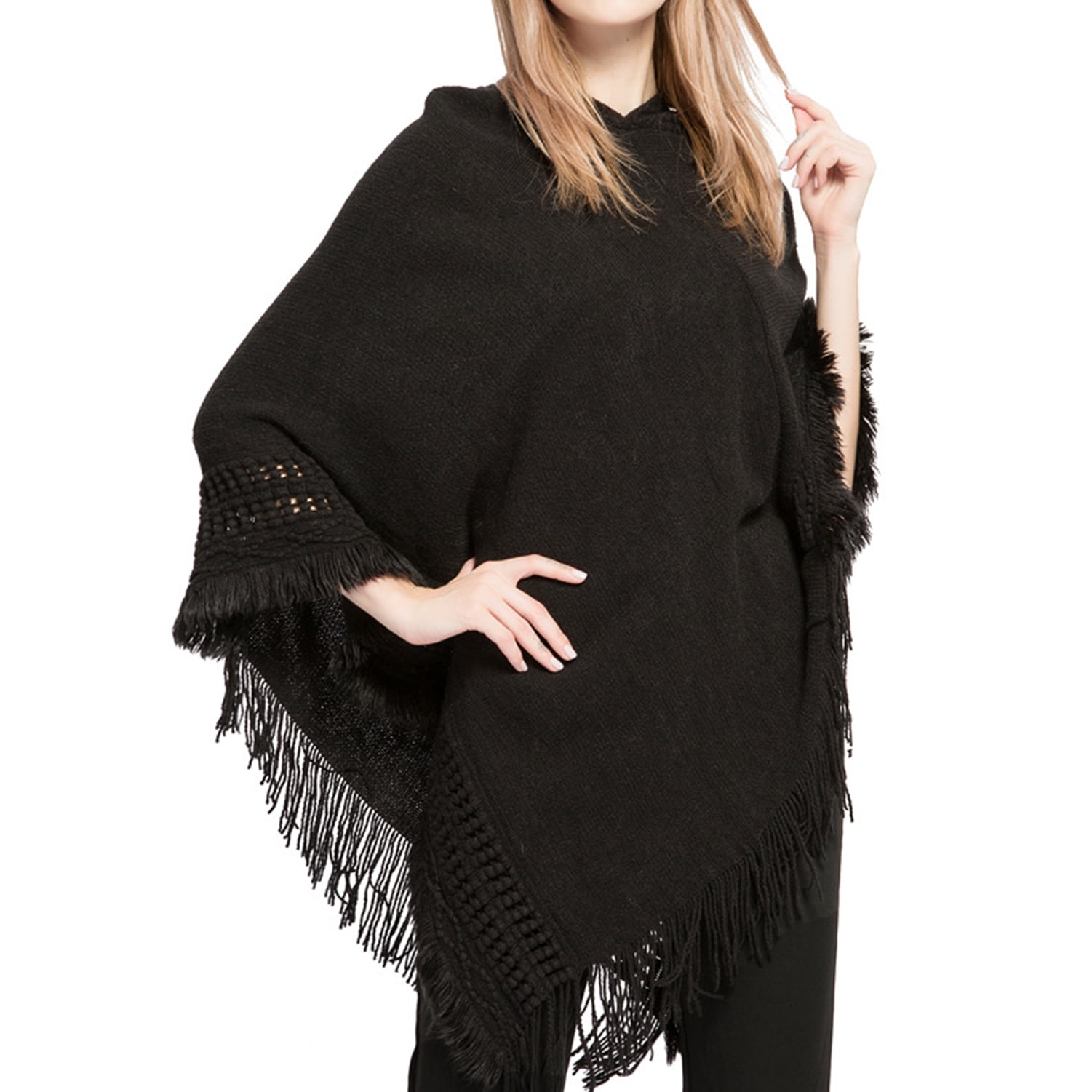 SWSMCLT Women's Poncho Sweater Ponchos and Wraps Soft Knit Winter Warm ...