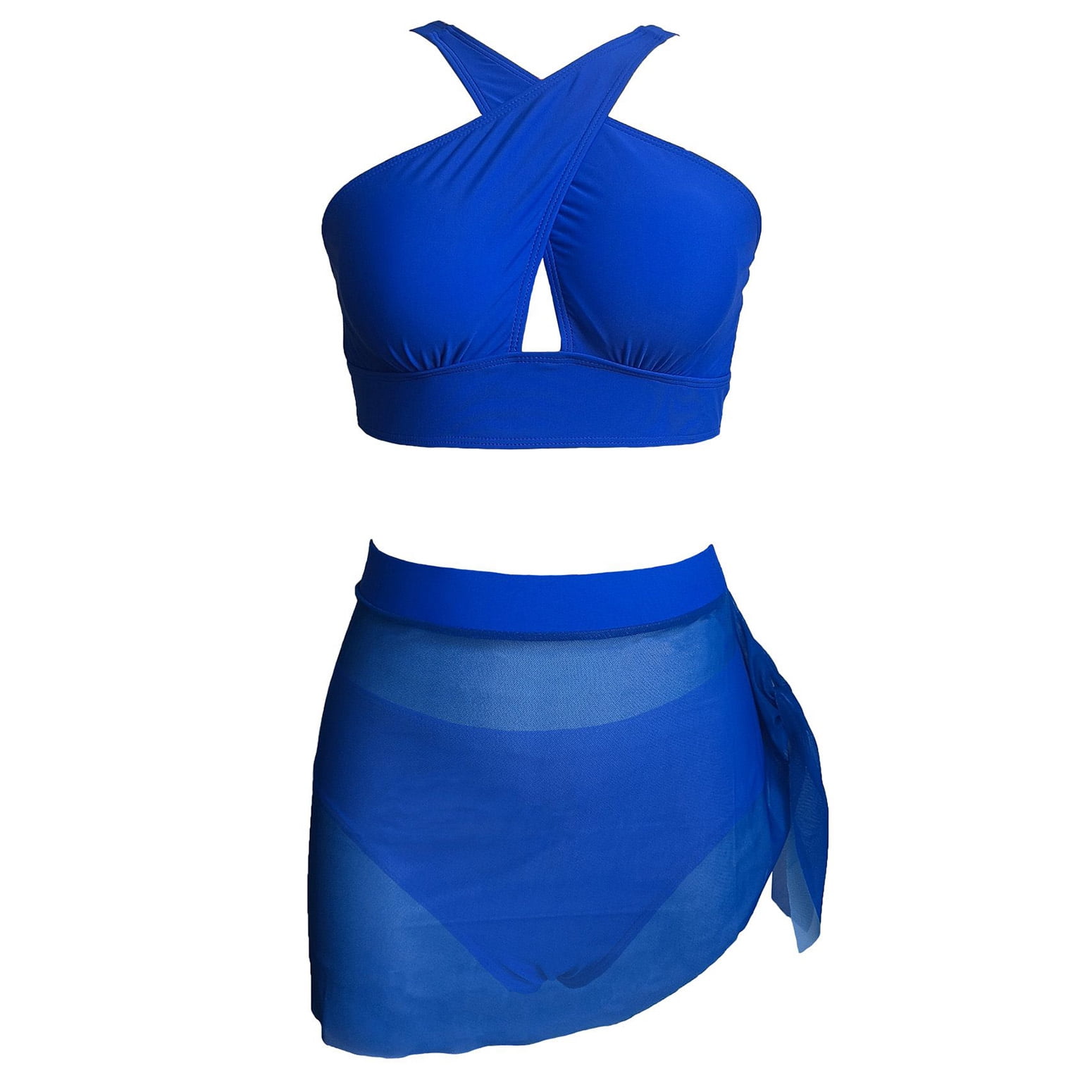SWSMCLT Women's Sexy Bathing Suit Cutout Wrap Beach Bikini Set 3 Piece ...