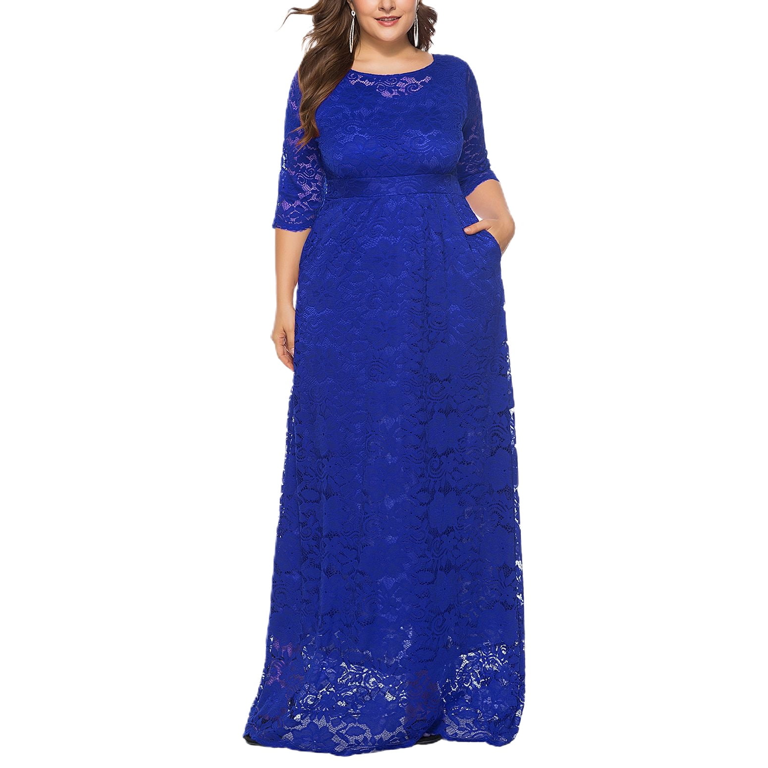 SWSMCLT Women's Short Sleeve Dress Maxi Semi Full Length Evening Gown ...