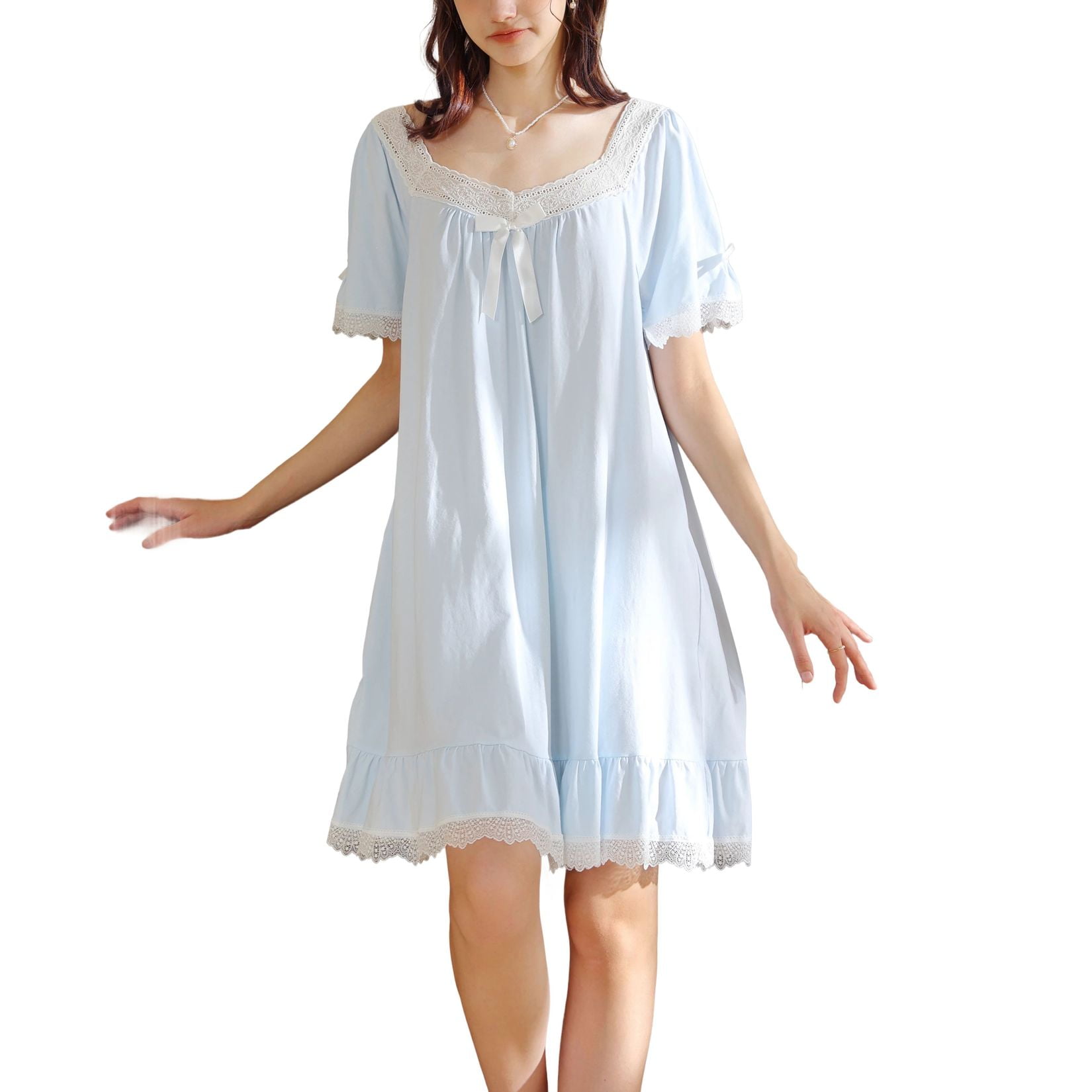 SWSMCLT Women's Soft Pajamas Victorian Nightgown Vintage Old Fashioned ...
