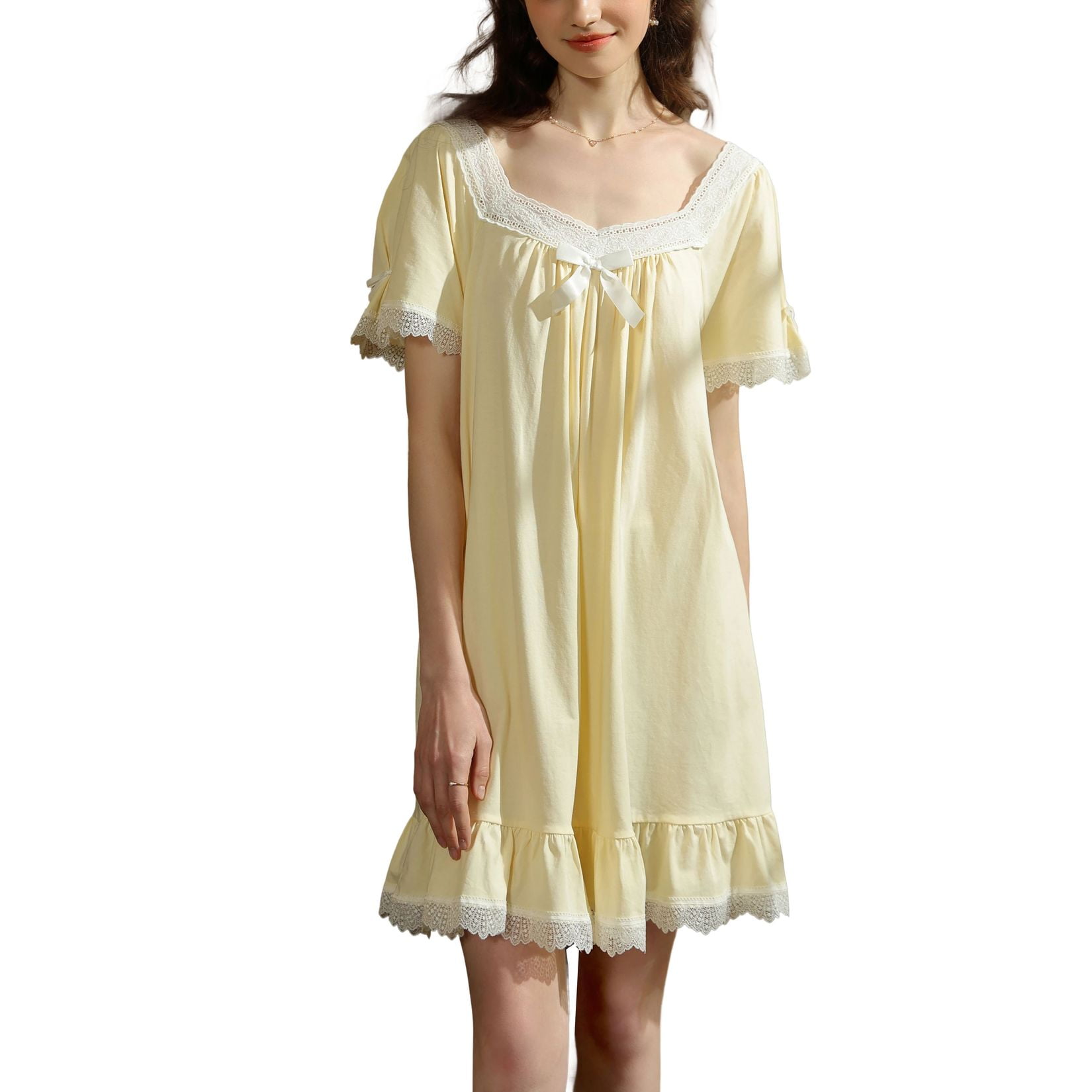 SWSMCLT Women's Soft Pajamas Victorian Nightgown Vintage Old Fashioned ...