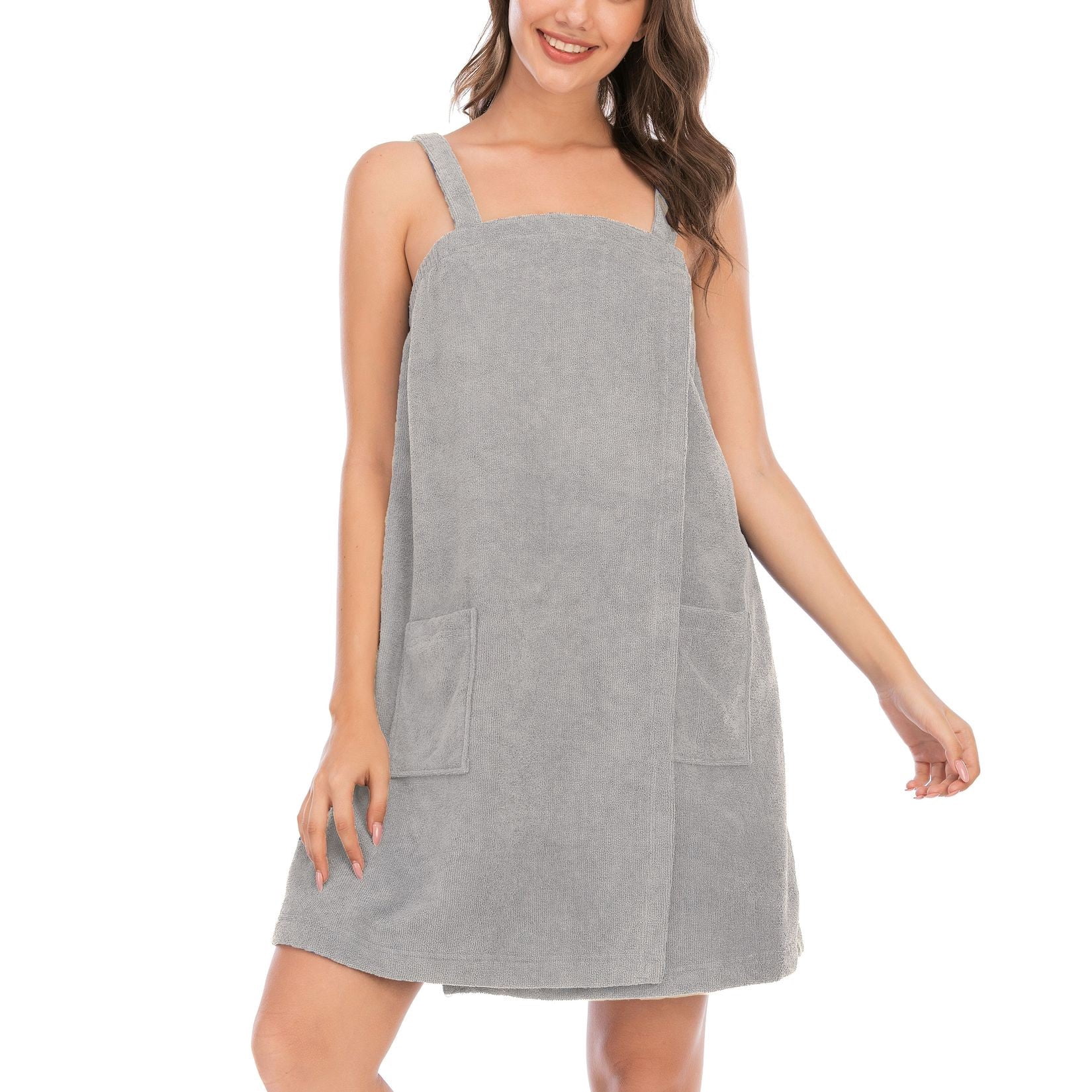 SWSMCLT Women's Soft Terry Cloth Towel WrapTank After Shower Dress Bath ...