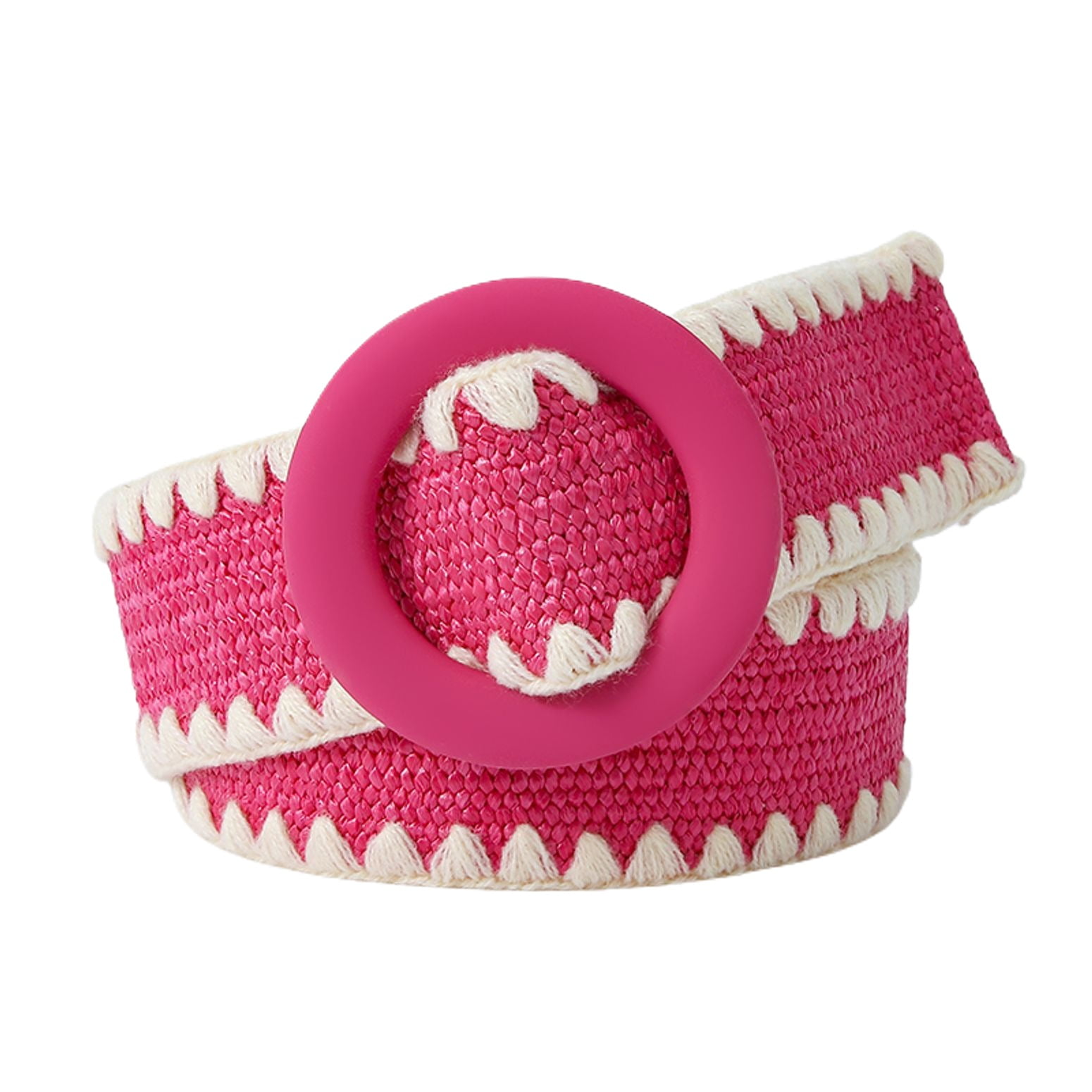 SWSMCLT Women's Stretch Braided Belt Elastic Rattan Holeless Summer ...