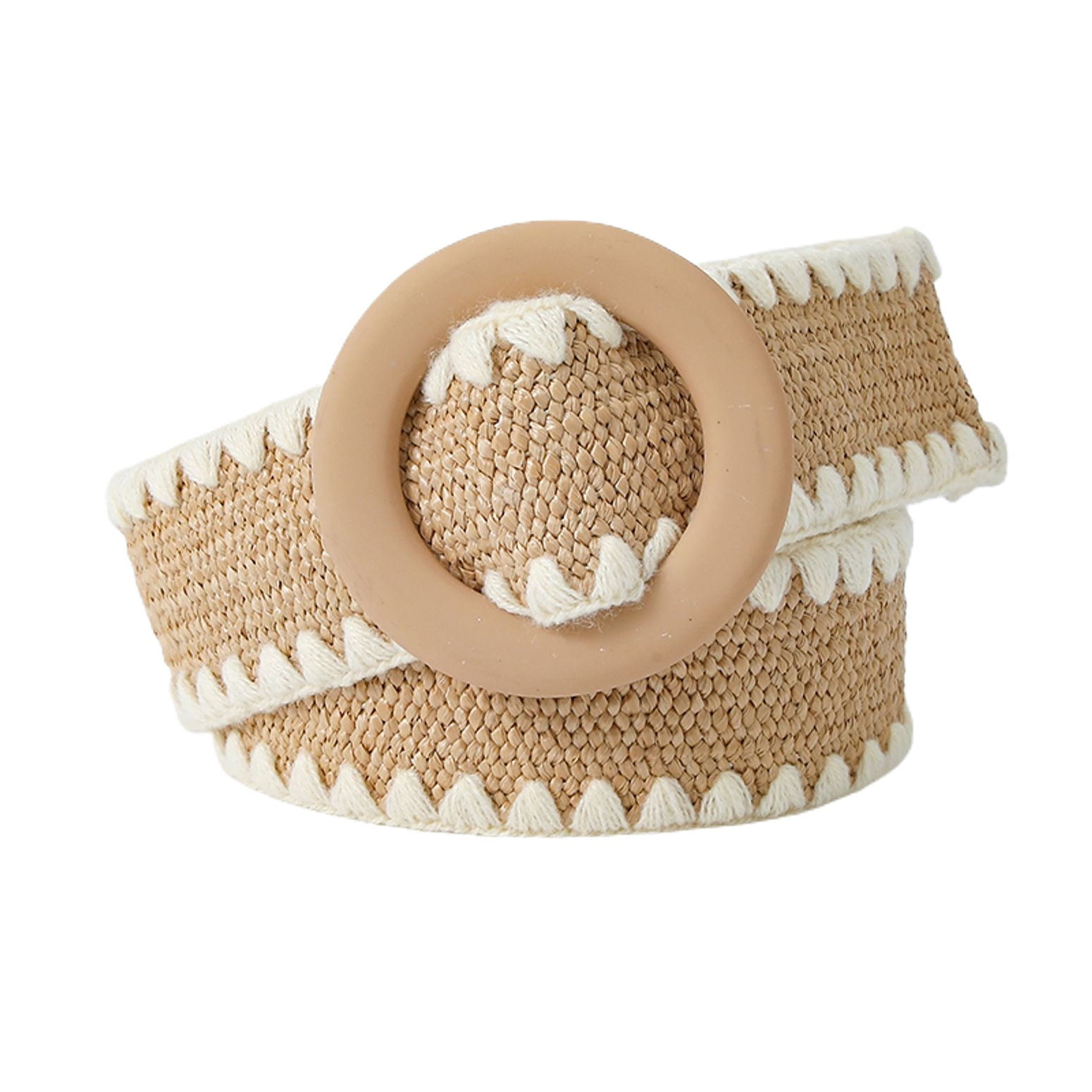 SWSMCLT Women's Stretch Braided Belt Elastic Rattan Holeless Summer ...