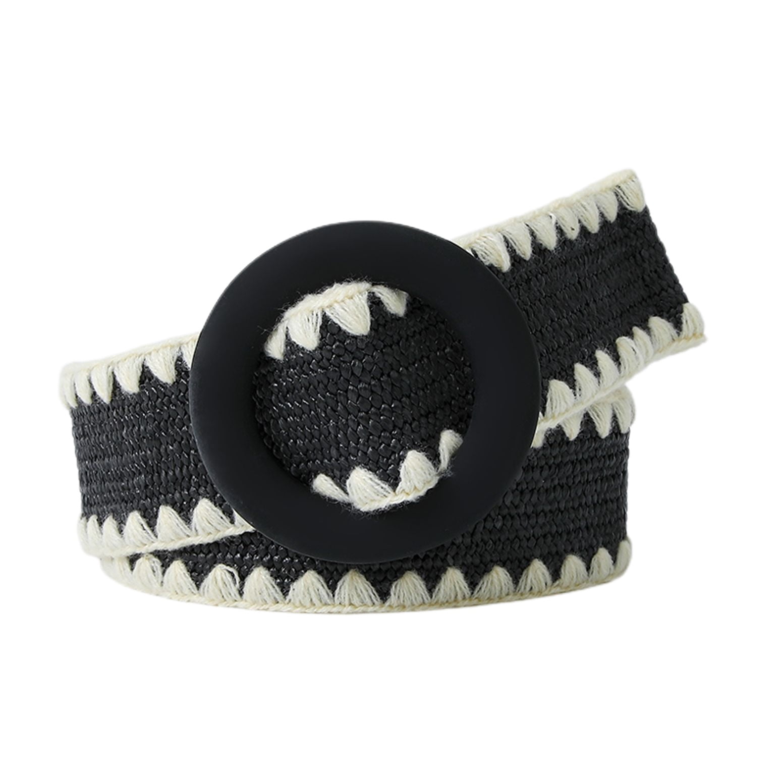 SWSMCLT Women's Stretch Braided Belt Elastic Rattan Holeless Summer ...