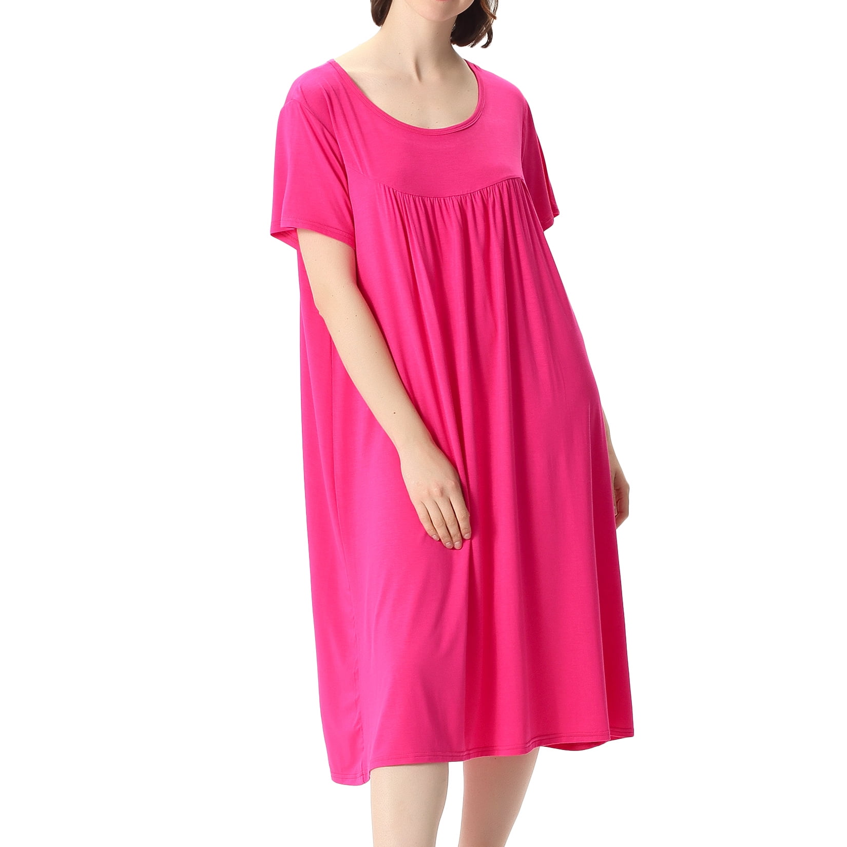 SWSMCLT Women's Summer Short Sleeve Nightgown Plus Size Night Gown ...