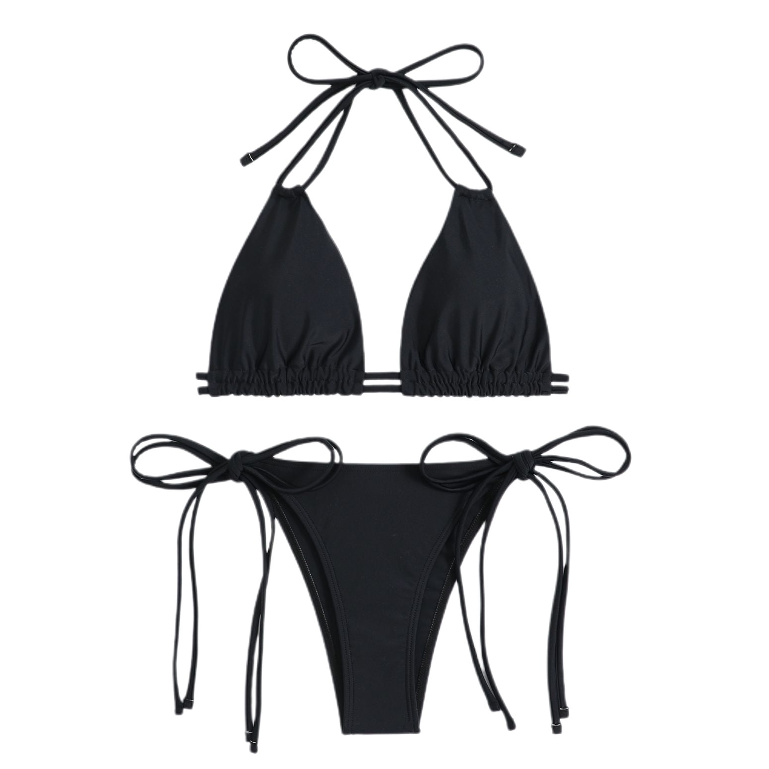 SWSMCLT Women's Two Piece Bikini Set String Beach Ruched Padded ...