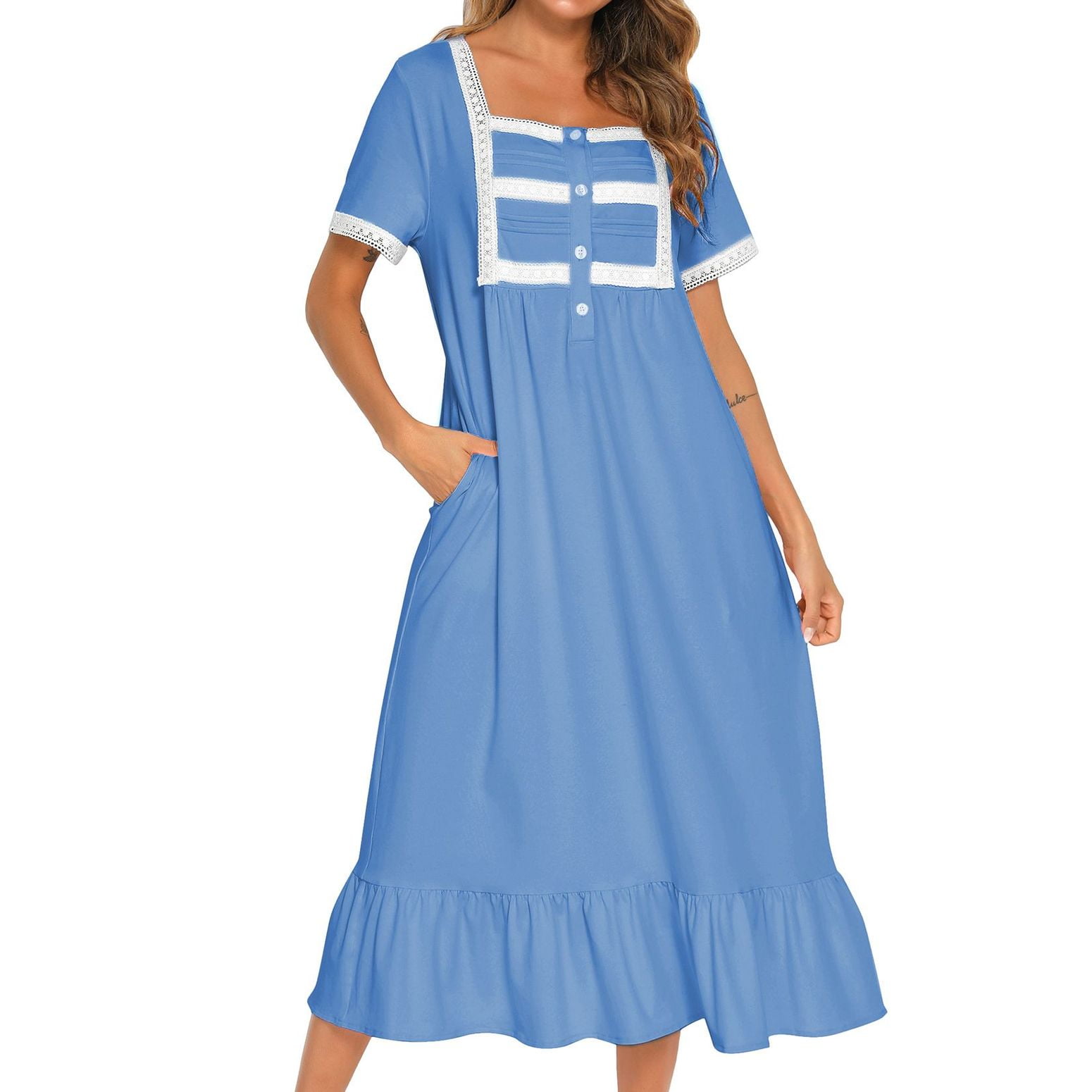 SWSMCLT Women's Victorian Nightgown Comfy Frilly Princess Soft ...