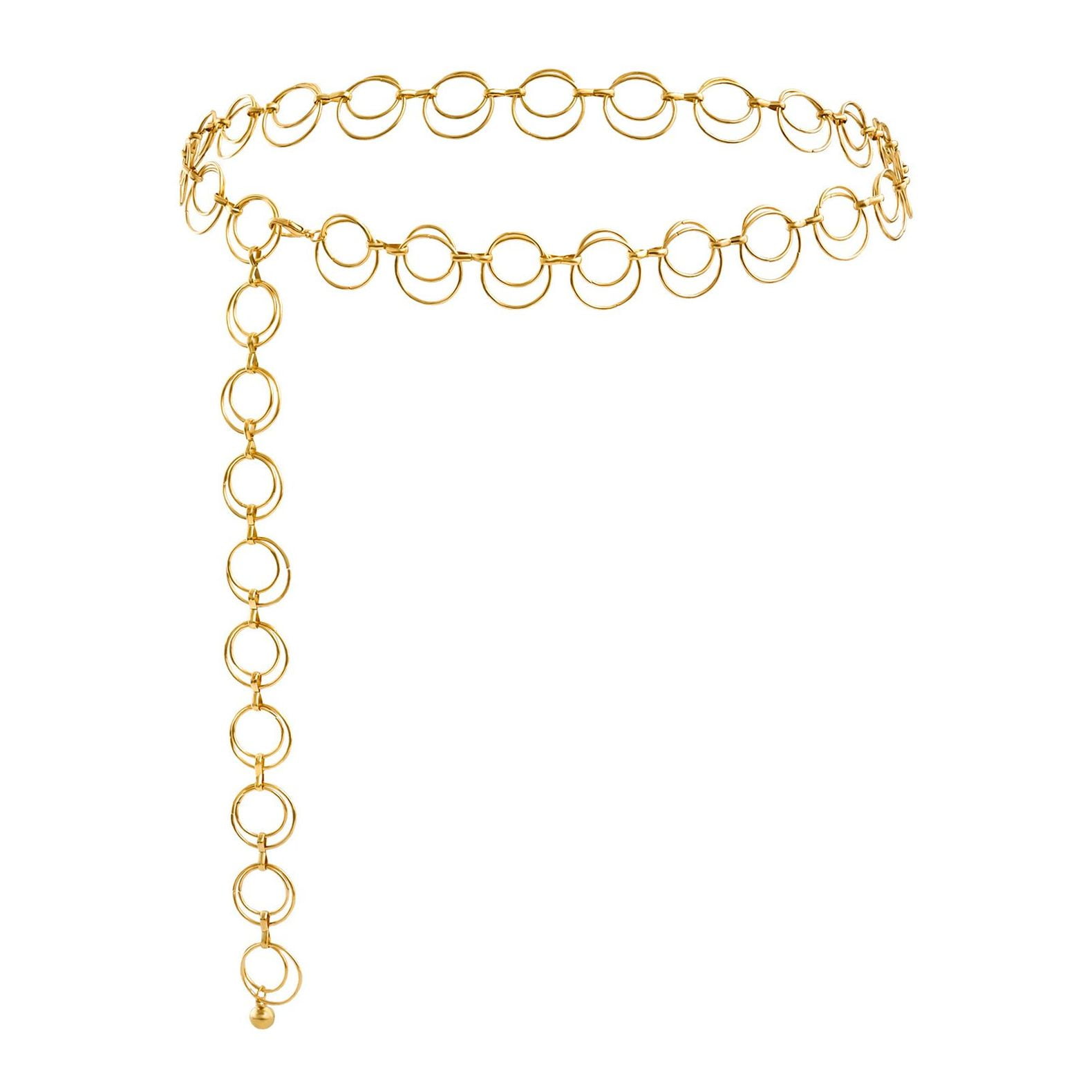 SWSMCLT Women's Waist Chain Belt For Dress Layered Sparkle Buckle ...