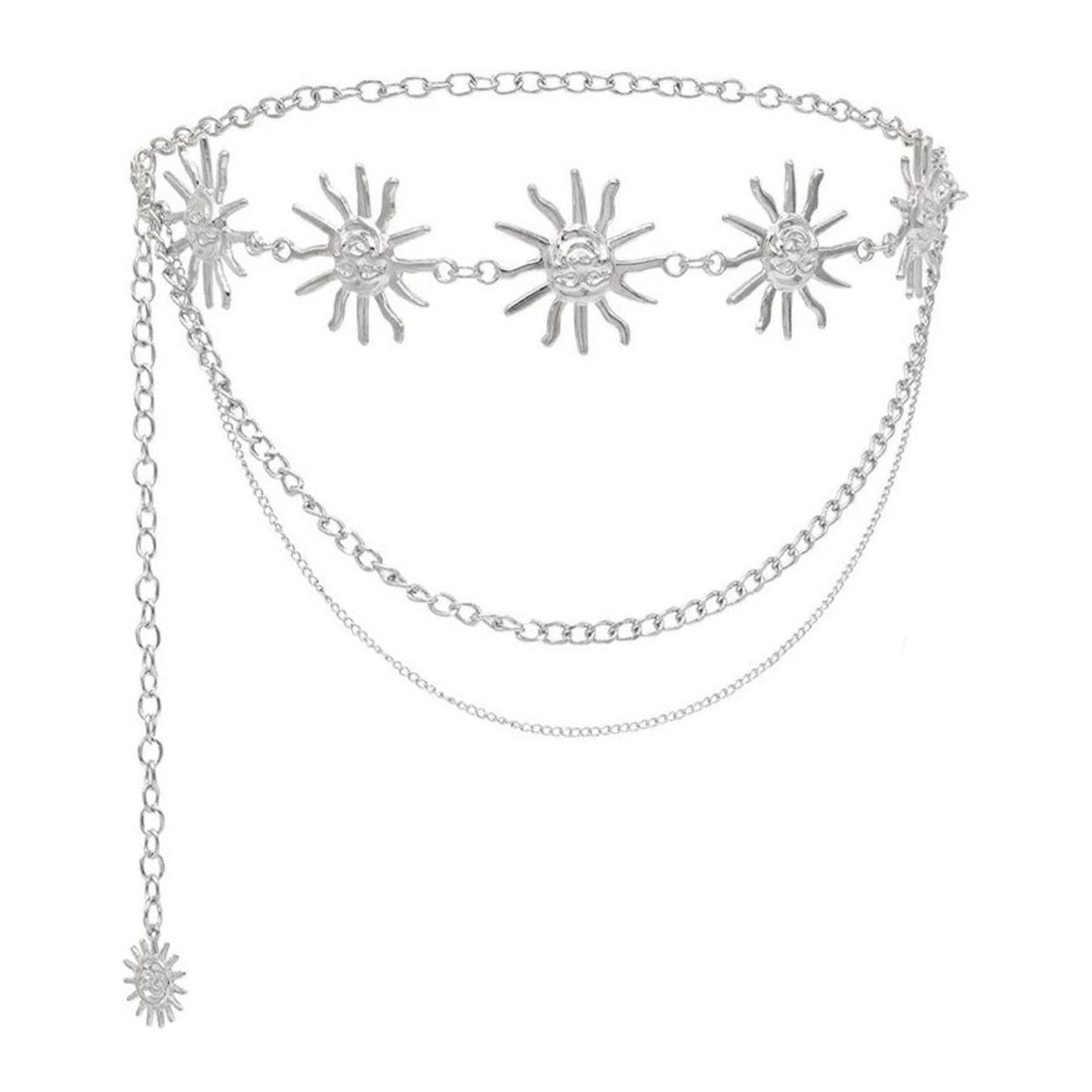 SWSMCLT Women's Waist Chain Belt For Dress Layered Sparkle Buckle ...