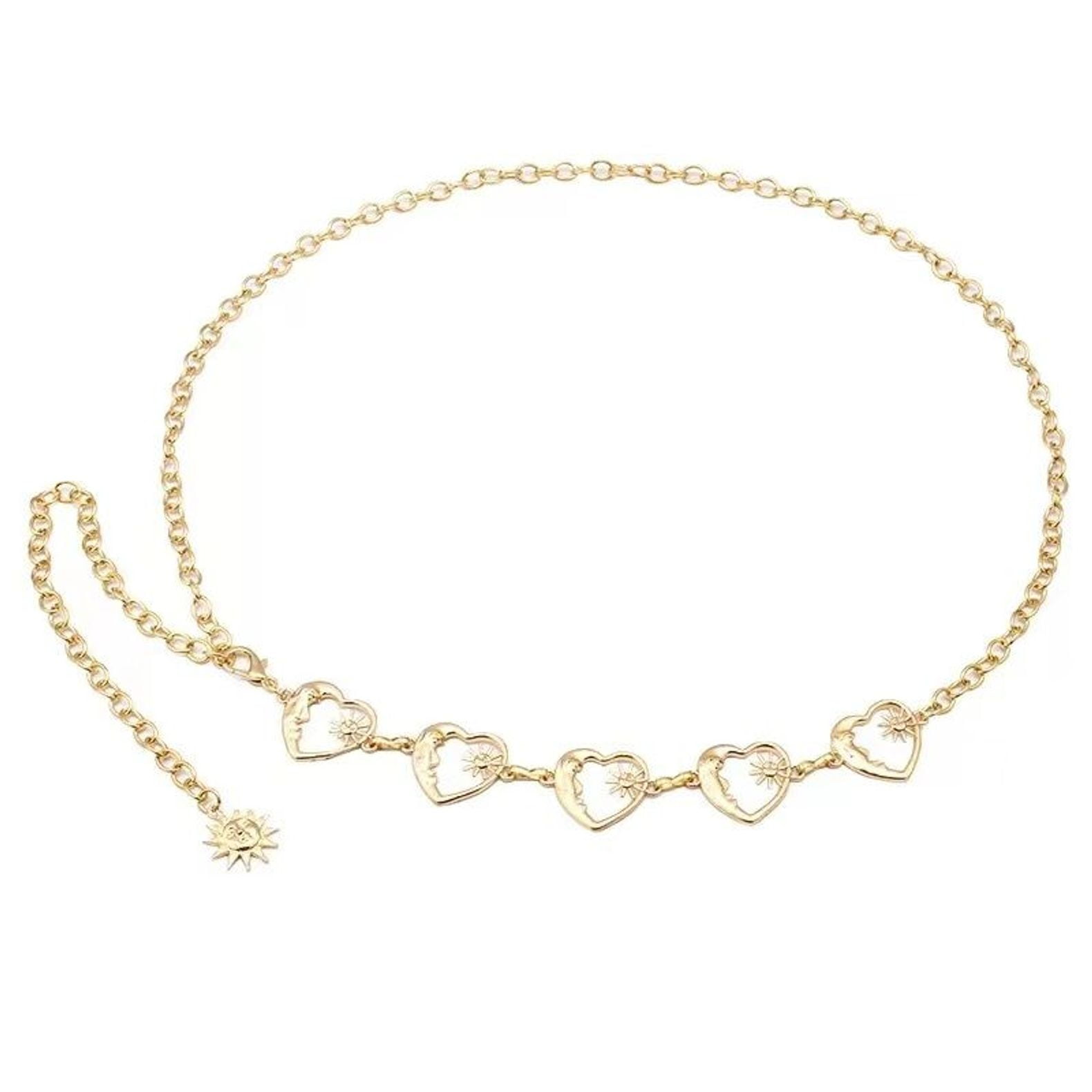SWSMCLT Women's Waist Chain Belt For Dress Layered Sparkle Buckle ...