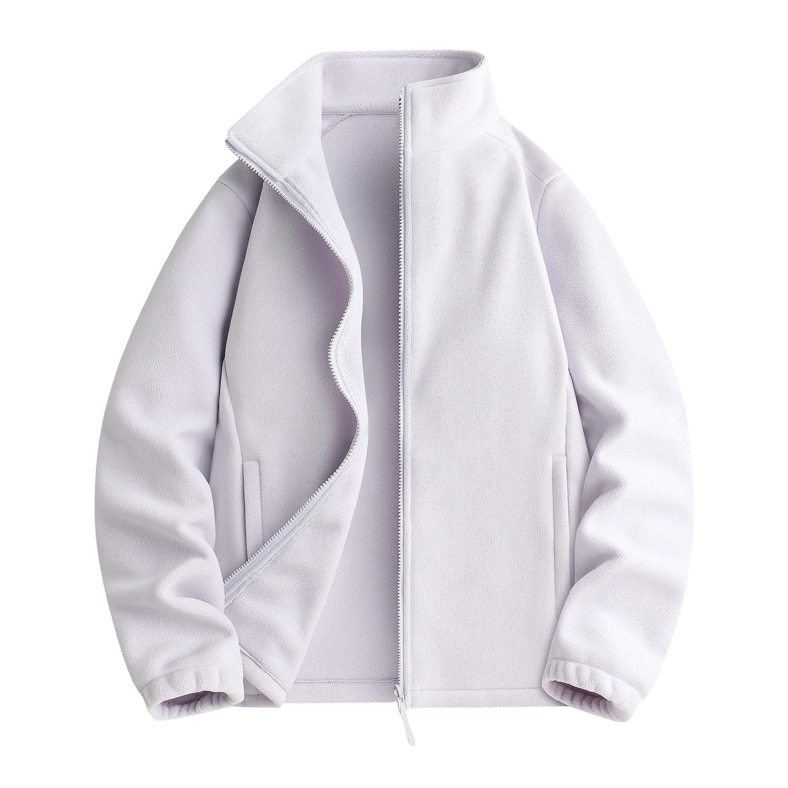 SWSMCLT Women's Warm Polar Fleece Full Zip Up Jackets Light Purple 3X ...
