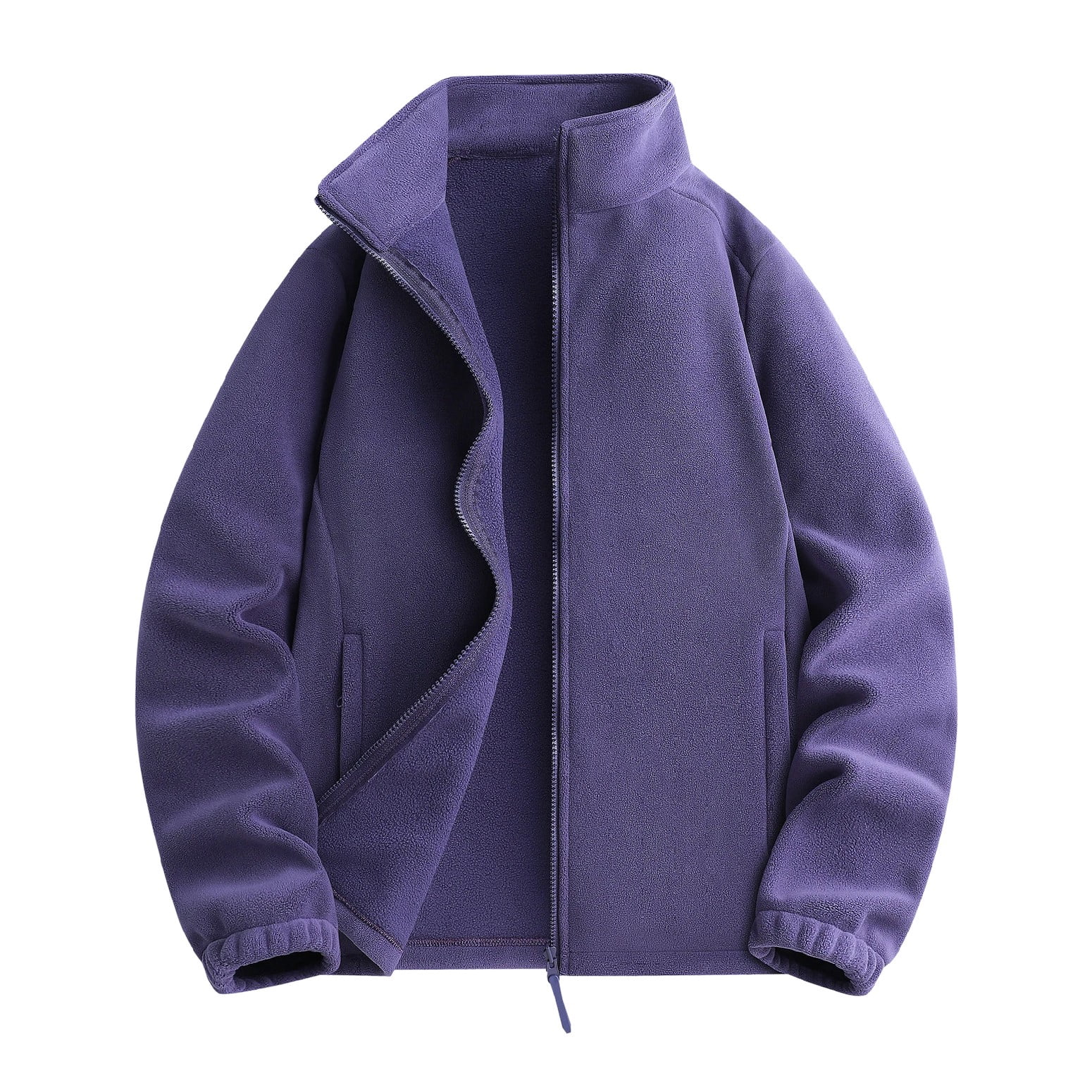 SWSMCLT Women's Warm Polar Fleece Full Zip Up Jackets Purple XX-Large ...