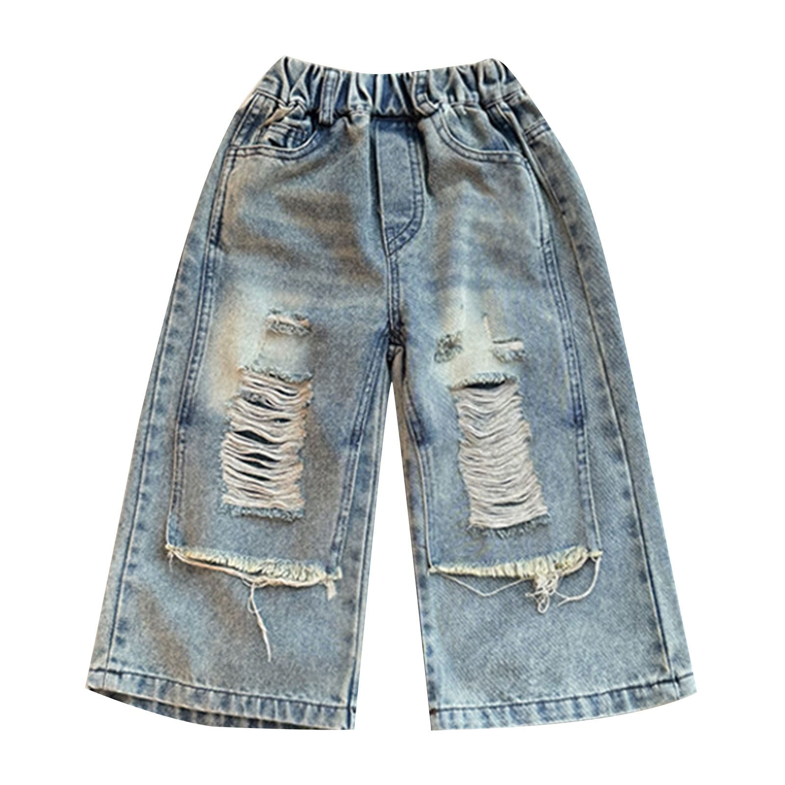 SWSTBBY Girls Pants,Kids Summer Pants,Children's Jeans Solid Color ...