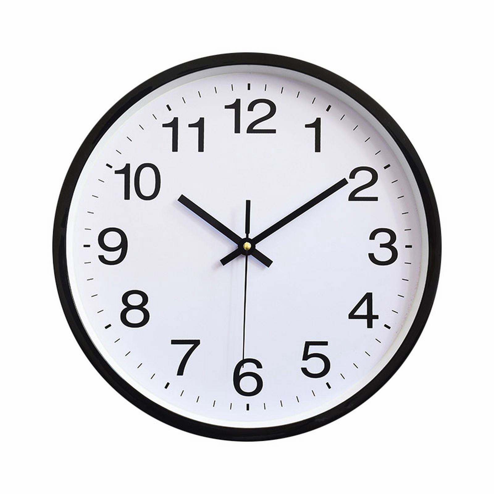 SWSUSN 12 Inch 30CM Plastic Wall Clock Quartz Clock Bedroom Living Room ...