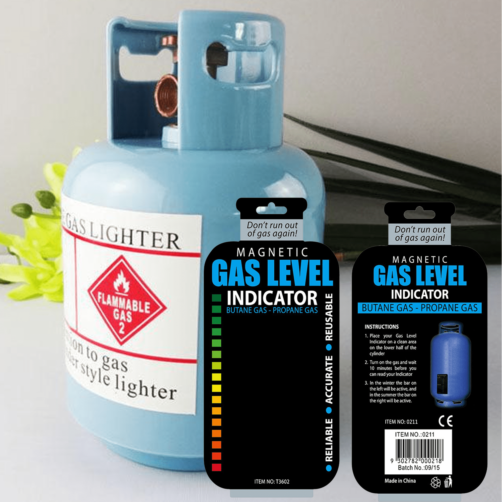 SWSUSN 2 Pcs Magnetic Gas Level Indicator Reusable Propane Fuel Level ...