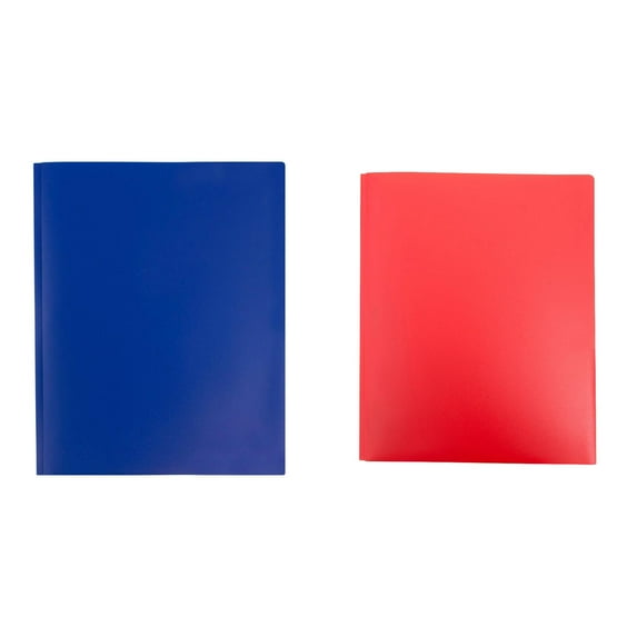 SWSUSN 2 Pcs Plastic Folders with Pockets and Prongs Red - Two Pocket ...