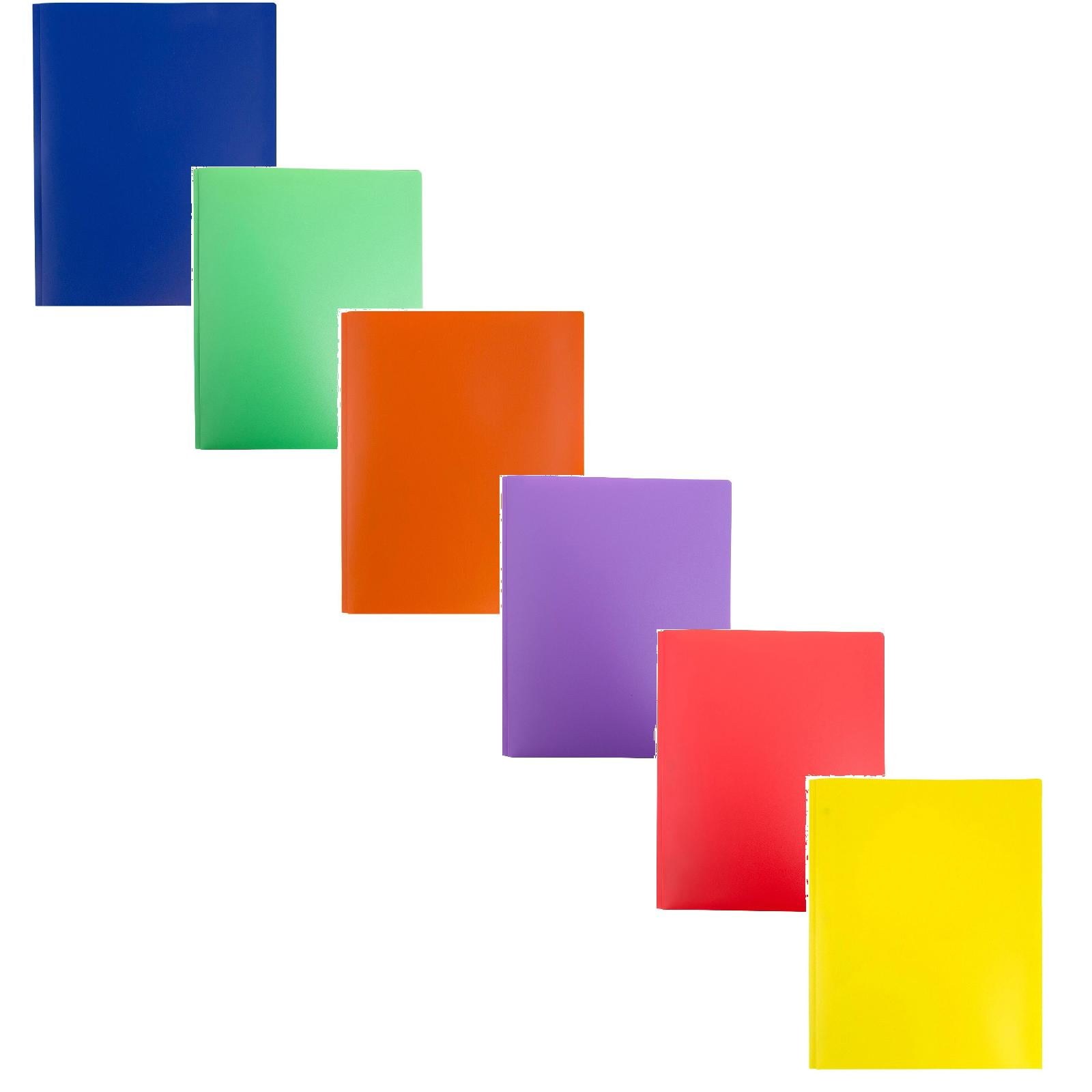 SWSUSN 6 Pcs Plastic Folders with Pockets and Prongs Red - Two Pocket ...