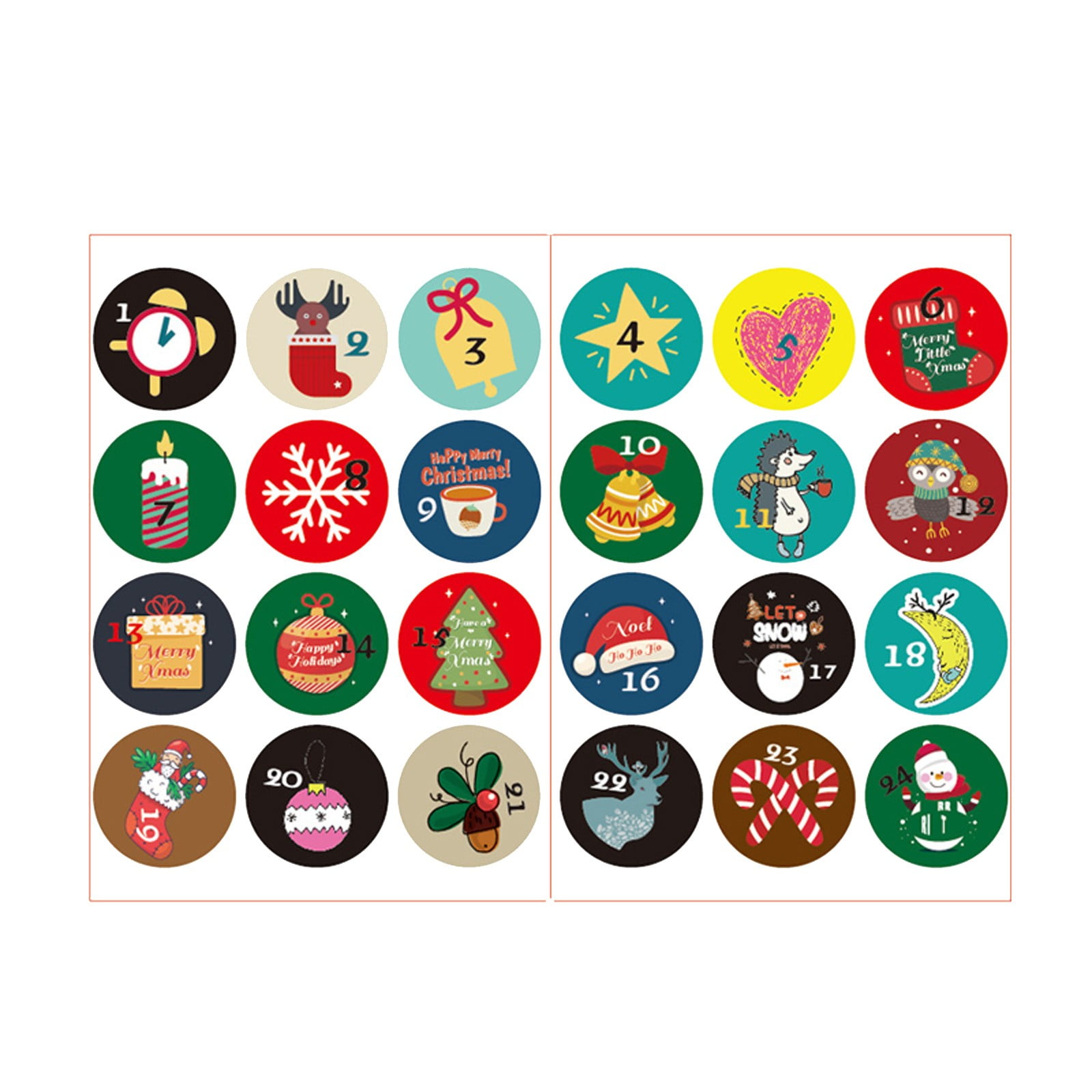 SWSUSN Advent Calendar Christmas Number Stickers,Advent Calendar Number ...
