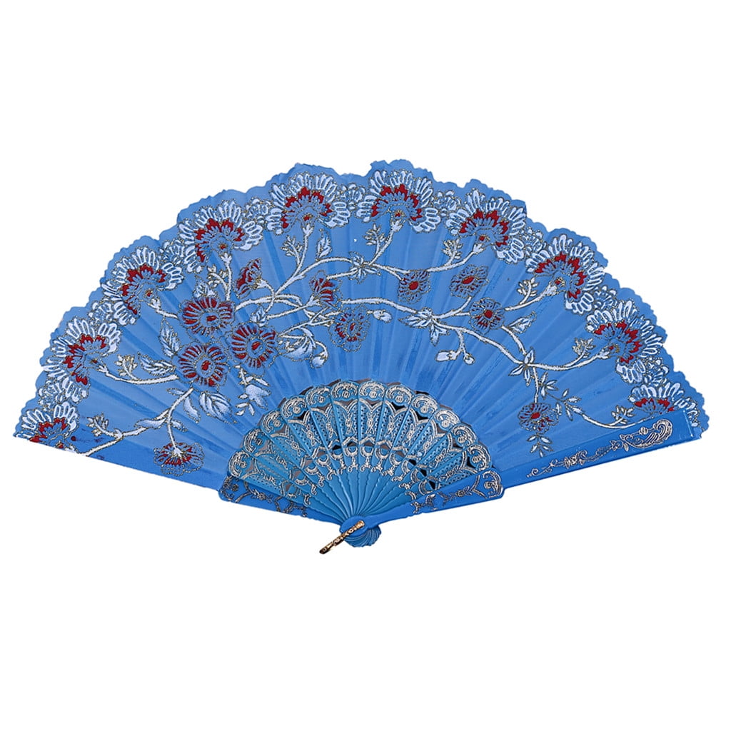 SWSUSN Floral Folding Hand Fans for Women Foldable Vintage Fan with ...