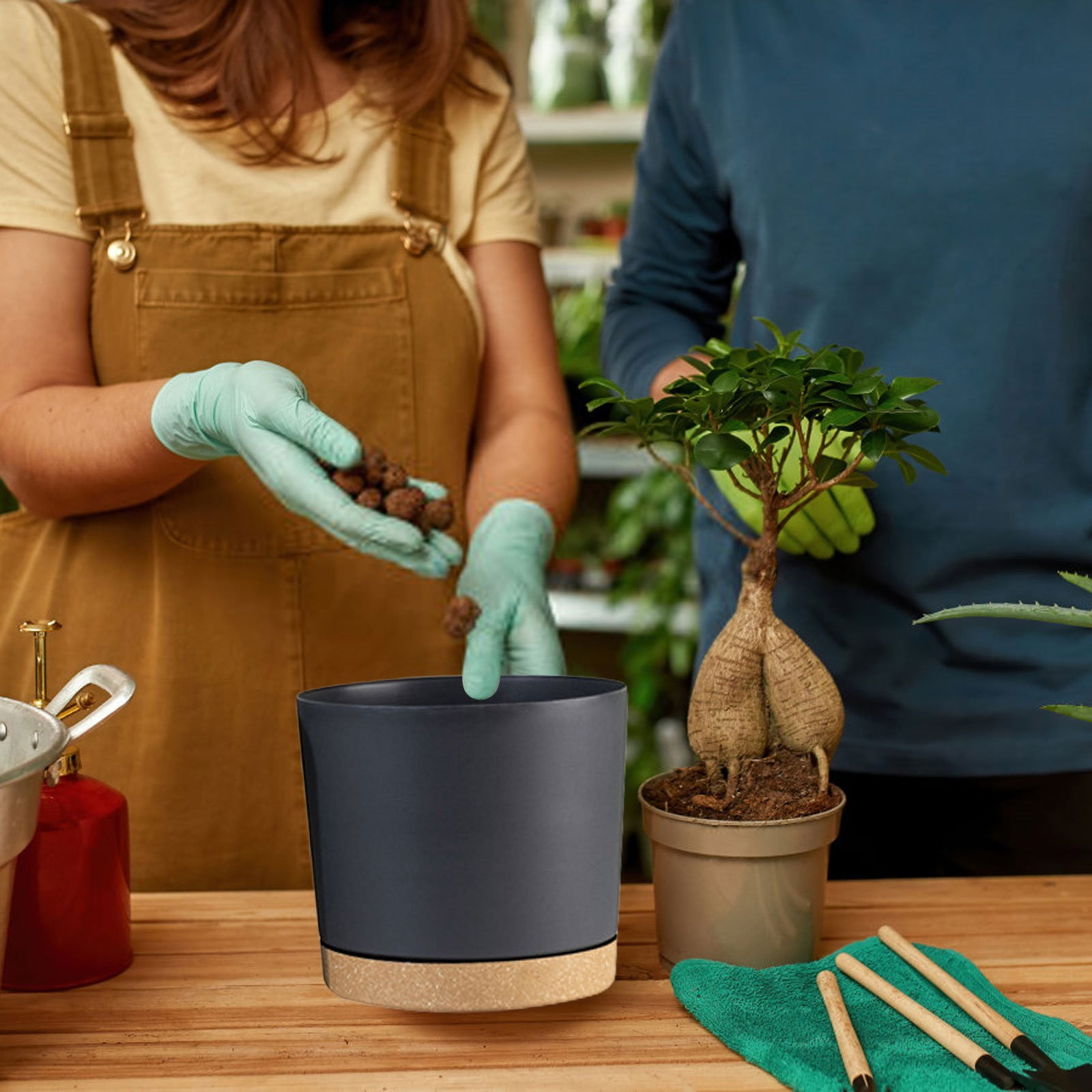 SWSUSN Plant Pots 8 inch,Planters for Indoor Plants with Drainage Holes ...
