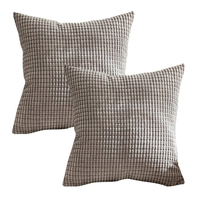 SWSUSN Spring Set Of 2 Corduroy Striped Cushion Covers 24x24 Inch Throw ...