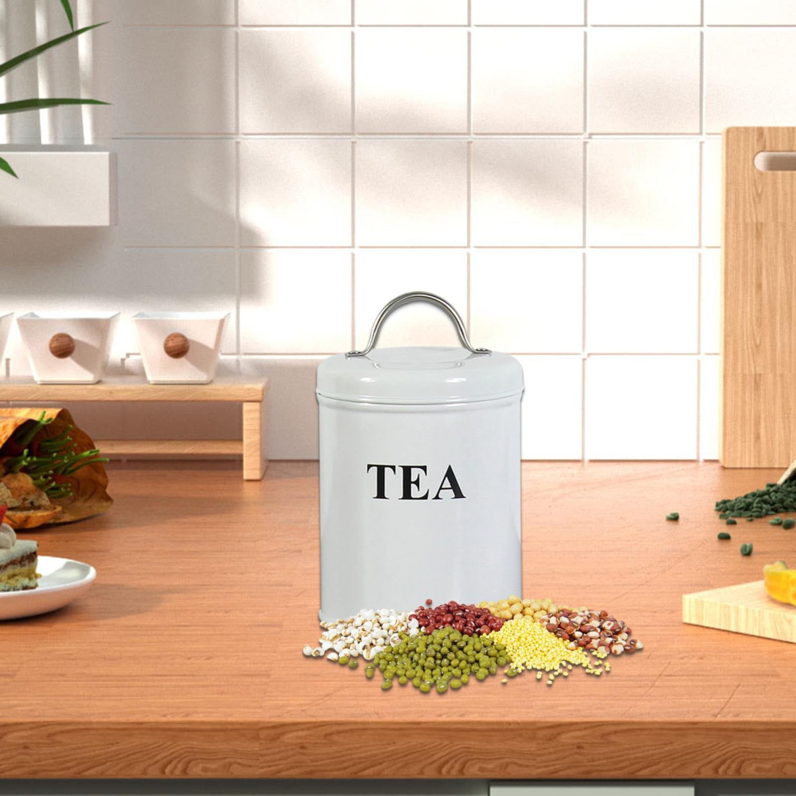 SWSUSN Vintage Retro Farmhouse Metal Containers With Lids Coffee Tea ...