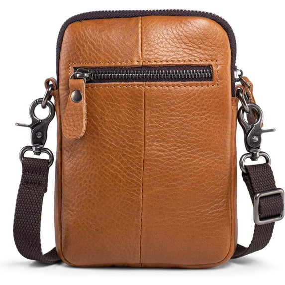 SWTSWT Genuine Leather Crossbody Purse Cell Phone Wallet Shoulder Bag ...