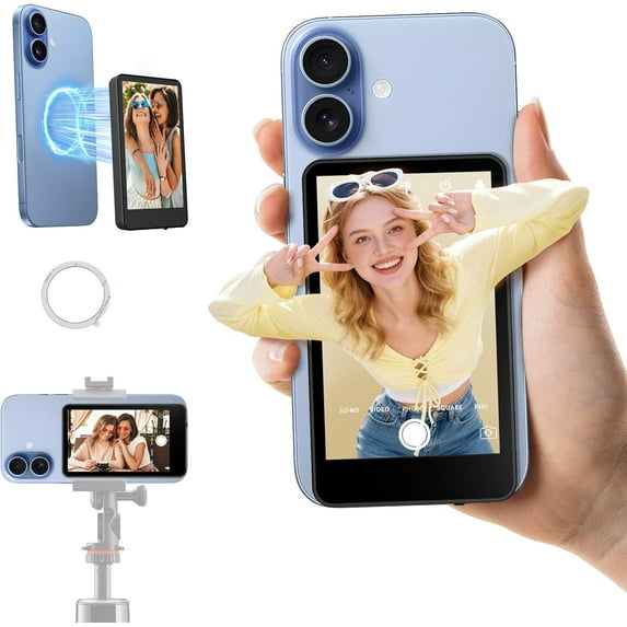 SWTSWT M4 Selfie Monitor Screen for iPhone 17 Series & Android, 4K ...