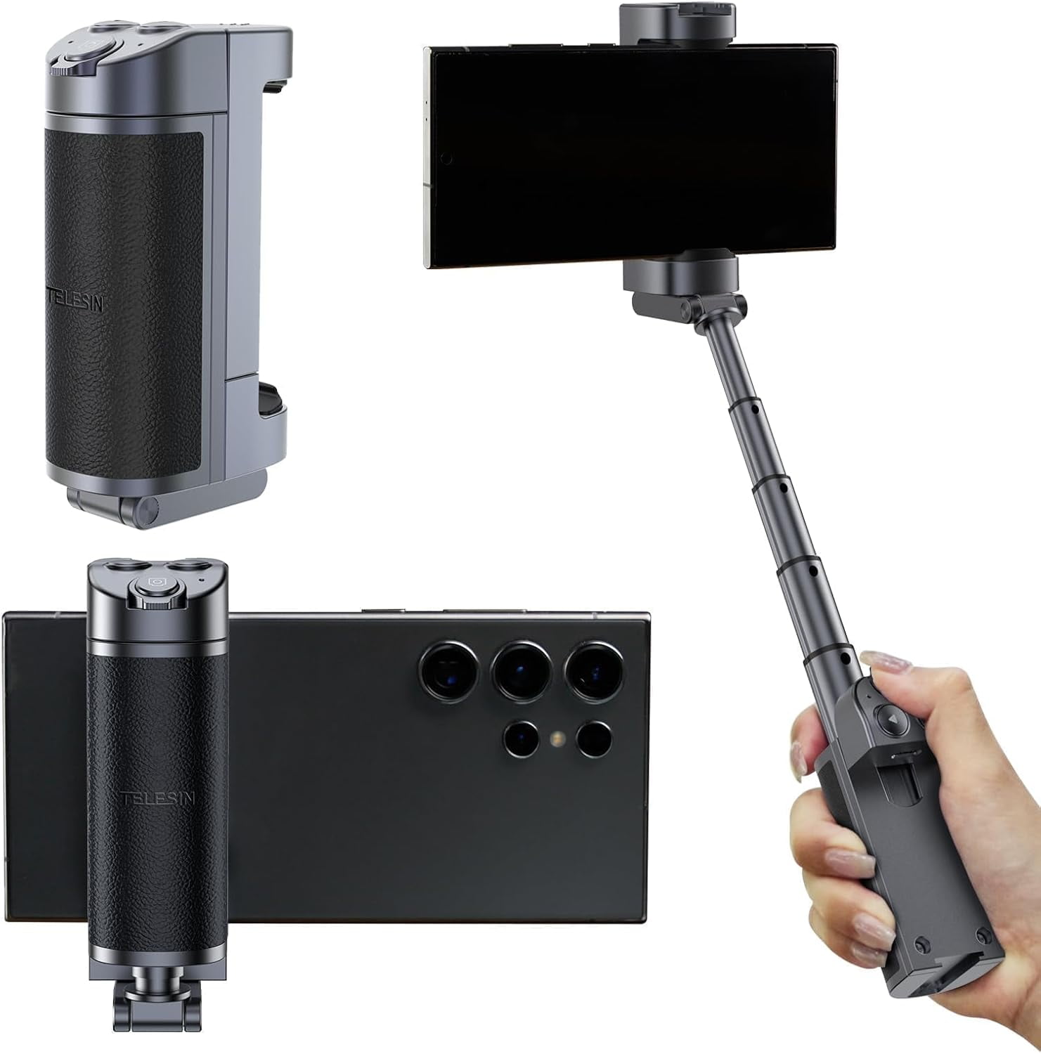 SWTSWT° Smartphone Grip Selfie Stick, Bluetooth Mobile Phone Handle ...