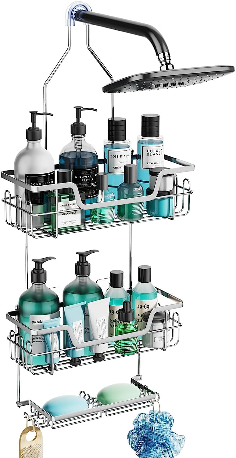 SWTYMIKI 3 Tier Storage Shelf & Shower Organiser, Rustproof Stainless ...