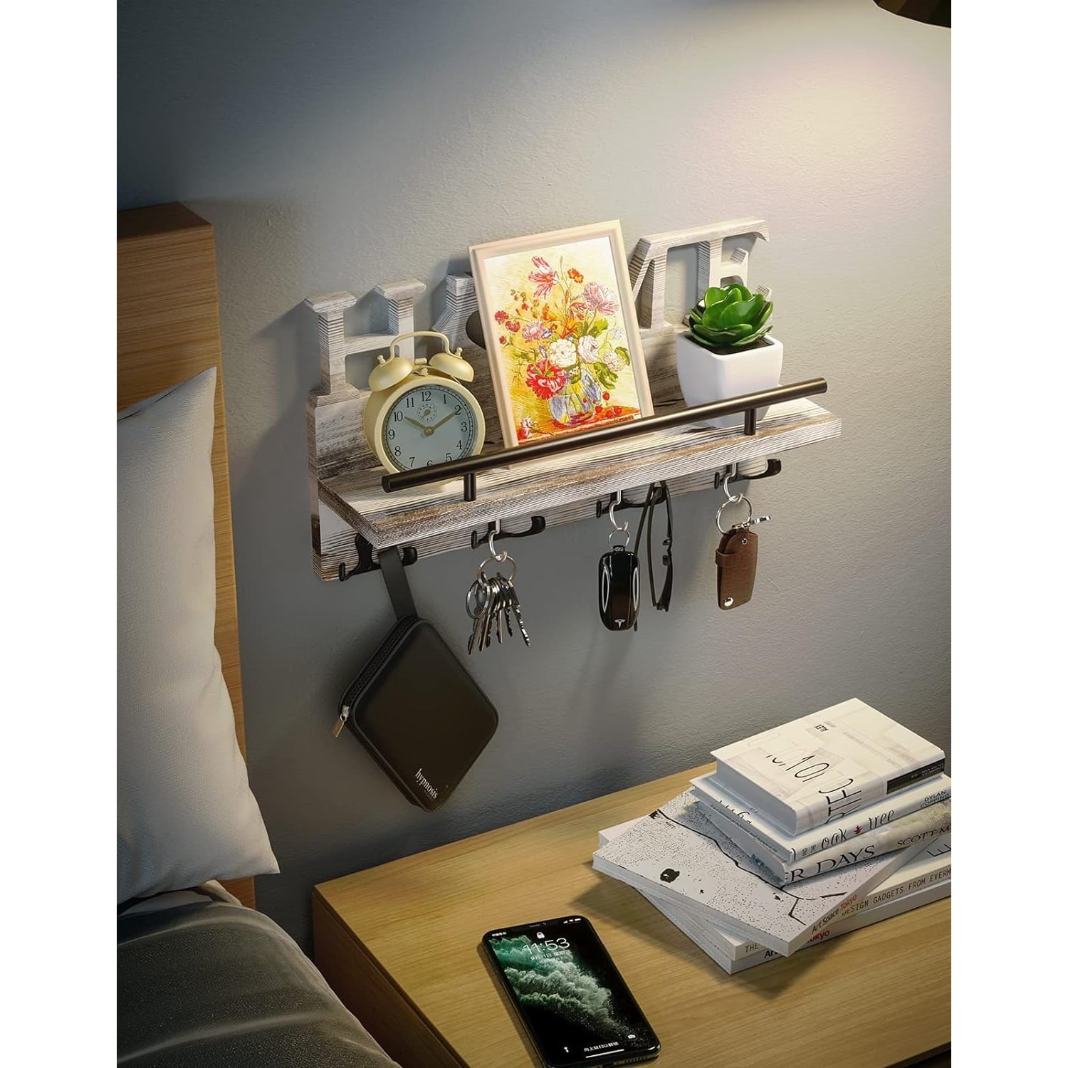 LEFEE Key Holder for Wall Decorative with Unique Home Design + 7 Key ...