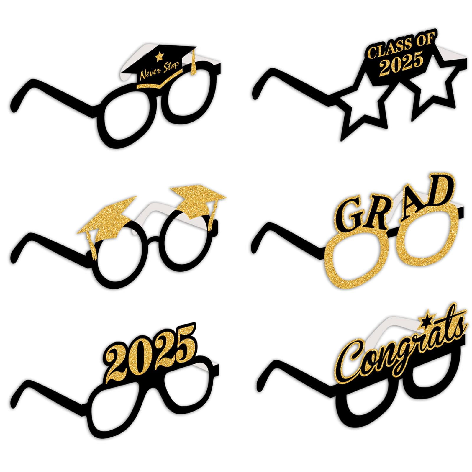 SWYOUN 12PCS Class Of IFF17 2025 Graduation Grad Party Eyeglasses Photo ...