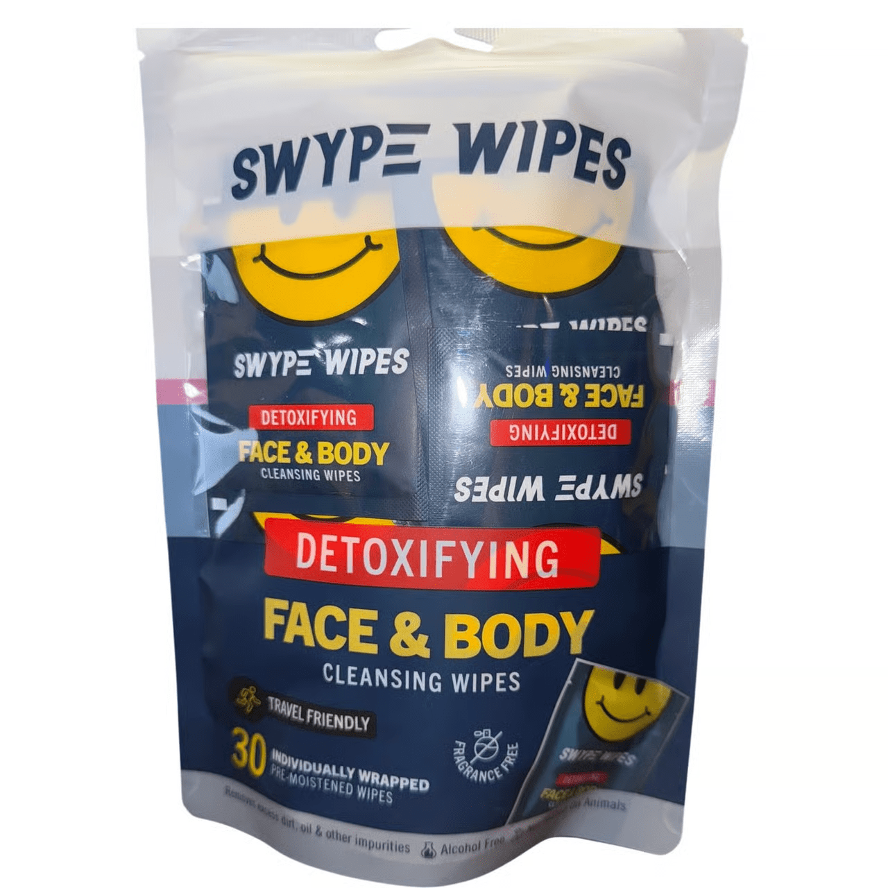 SWYPE Wipes Detoxifying Face & Body Pre-Moistened Cleansing Wipes ...