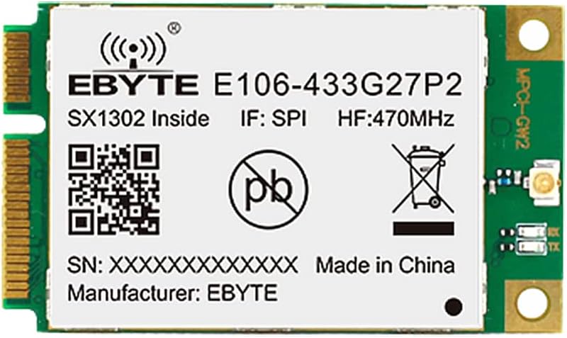 SX1302 433MHz LoRawan Gateway Module SPI E106-433G27P2 PCI-e 52pin ...