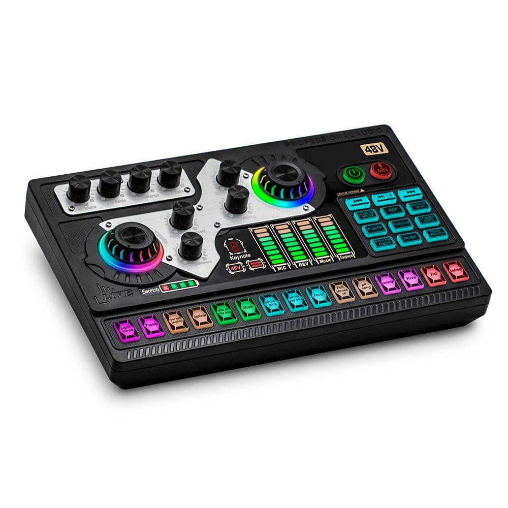 SX96 Live Sound Card Vlog Recording Voice Changer Stereo Mixer ...