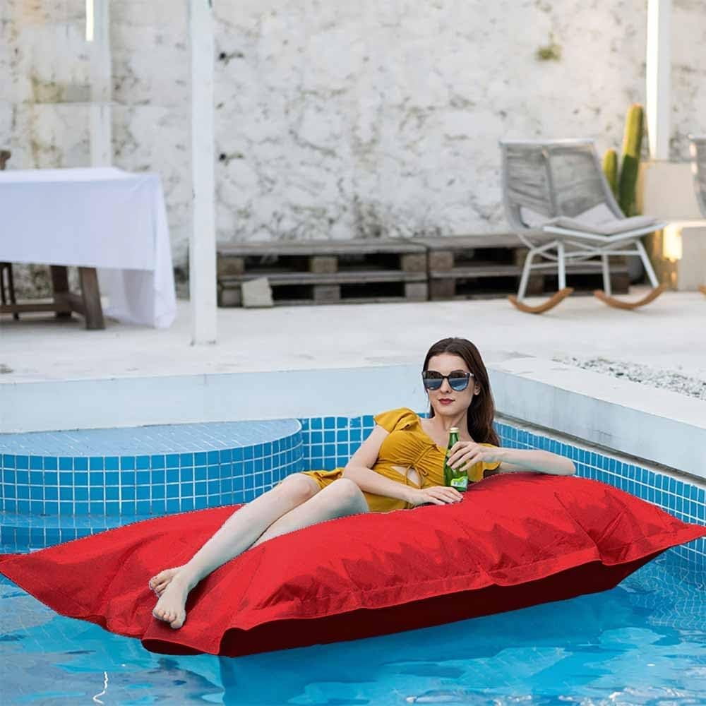 SXBCyan Floating Bean Bag for Pool No Filler - Reusable Bean Bag for Swimming- Outdoor Stripes ...