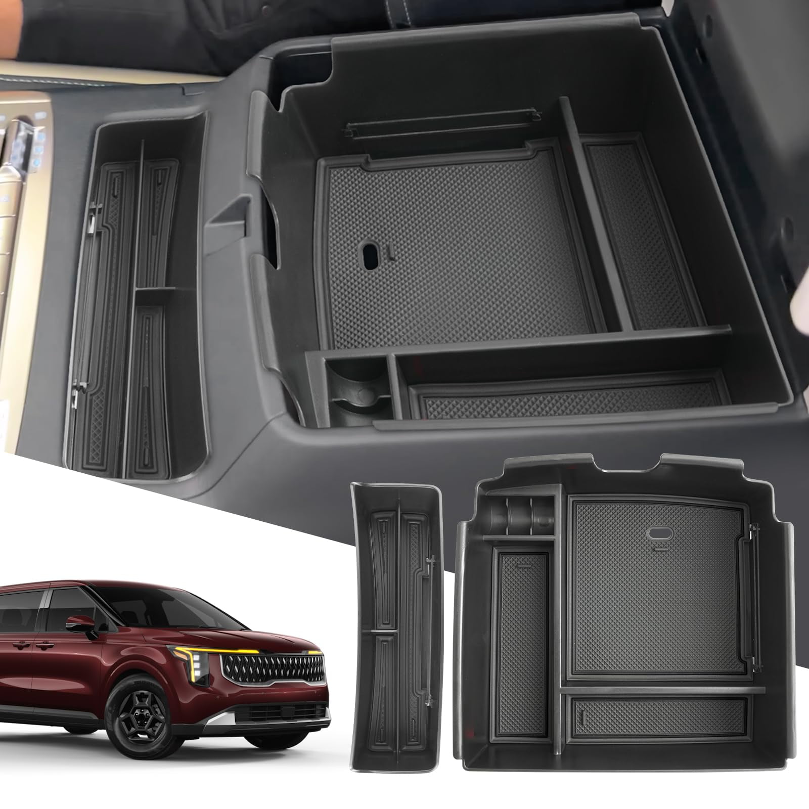 SXCY 2PCS for 2025 Kia Carnival Center Console Organizer for 2025 Kia ...