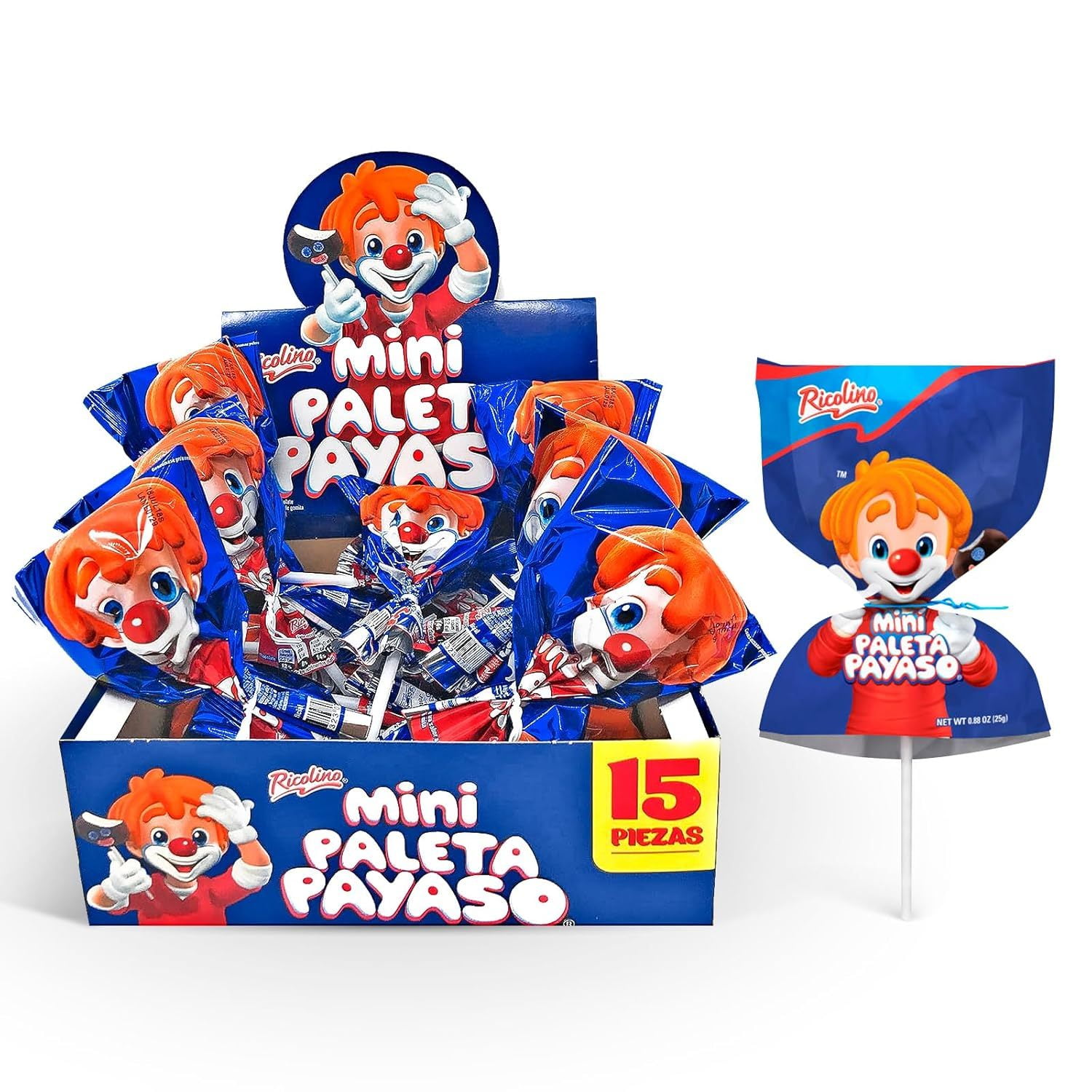 SXDF Mini Paleta Payaso Chocolate Covered Marshmallow Lollipop (15 ...