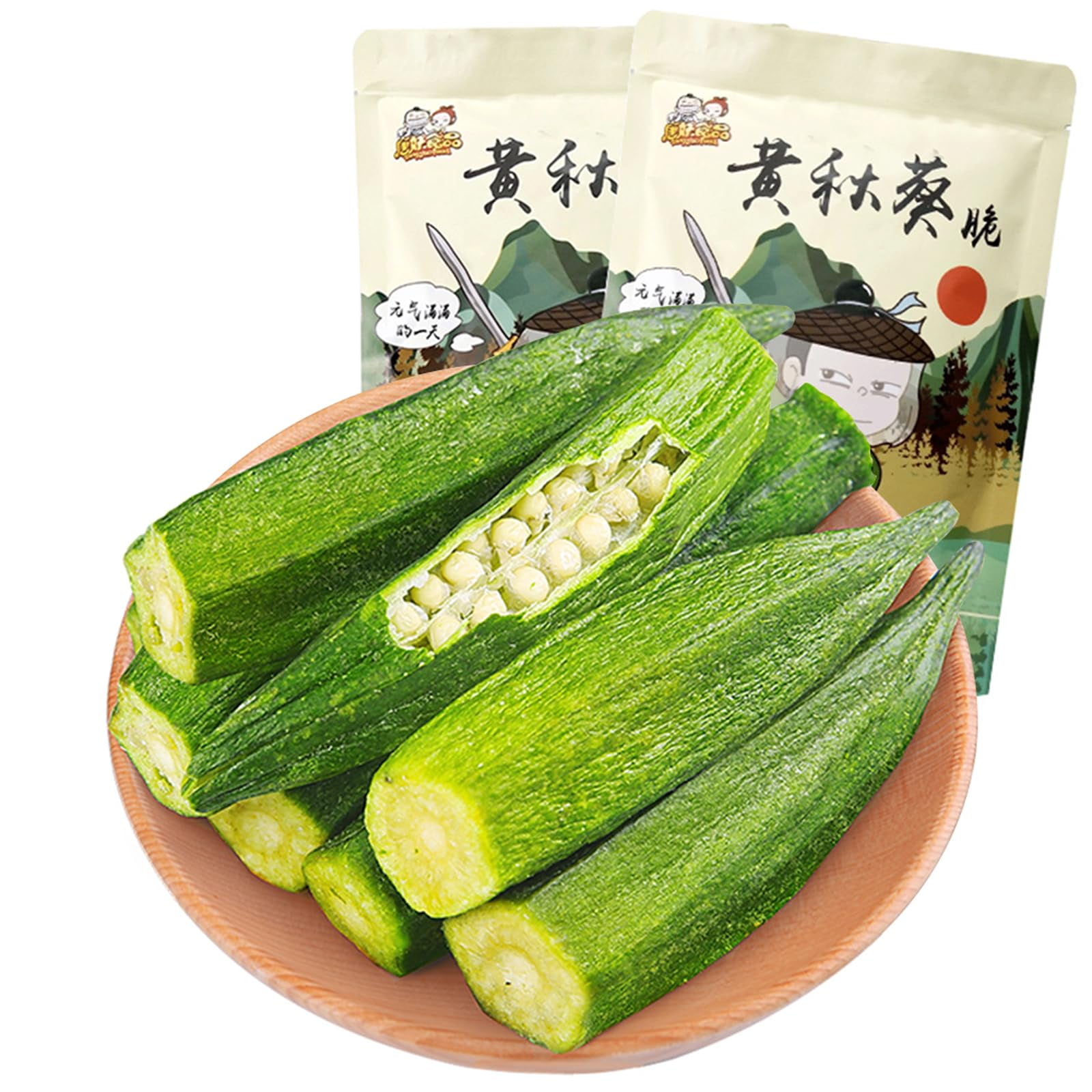 SXET 2 Packs Okra TSF6 Chips Snacks, Freeze Dried Okra Crisps ...