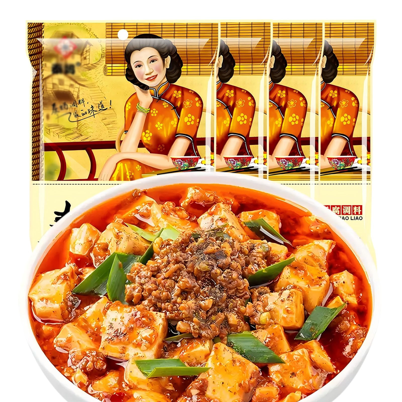 SXETBEAN 4 Packs Mapo DMF15 Tofu Sauce, Chinese Mabo Tofu Sauce, Spicy ...