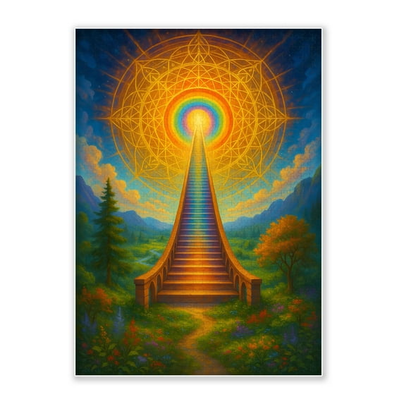 SXFVHN 500-Piece Adult Wood Jigsaw Puzzle, Cosmic Stairway Scene ...