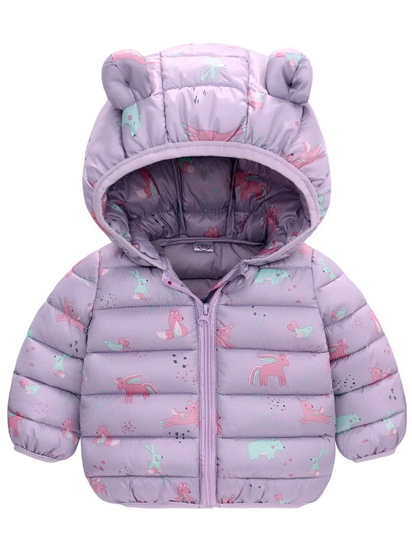 SXIMEE 1-6T Winter Coats Puffer Padded Jacket for Toddler Girls Kids Light Outwear Cute Bear ...