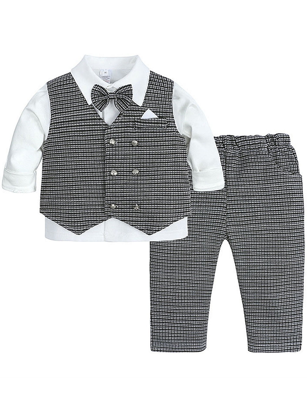 SXIMEE 6M-4T Baby Boys Suits Formal Outfits Dress Shirt+ Pants+ Tuxedo ...