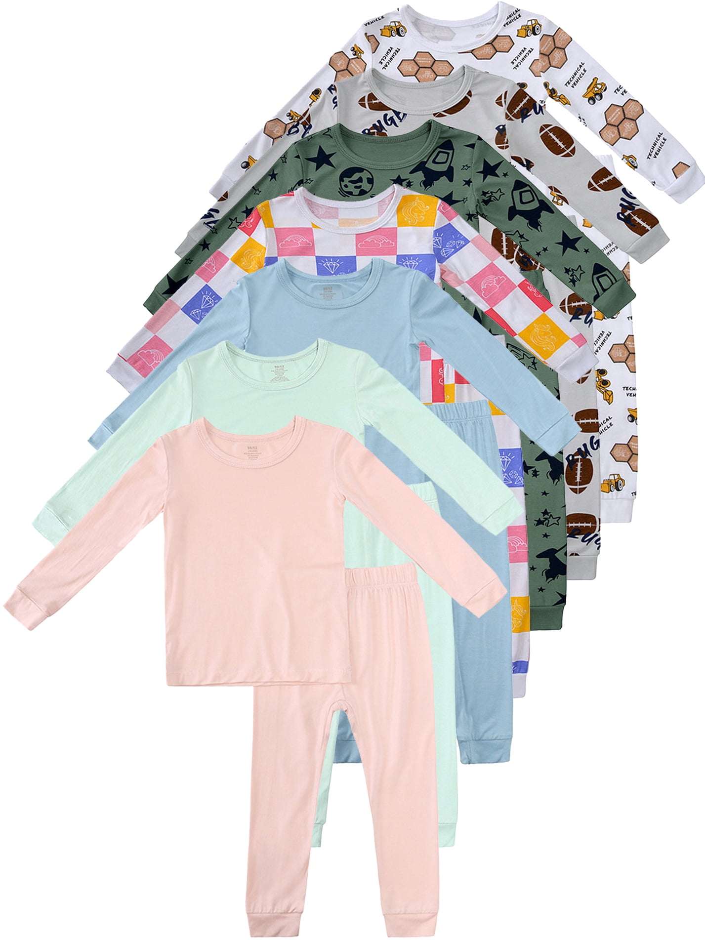 ATAIKU 12M-6Y Toddler Bamboo Pajamas Set, Baby Kids Girl Leaf Snug Fit ...