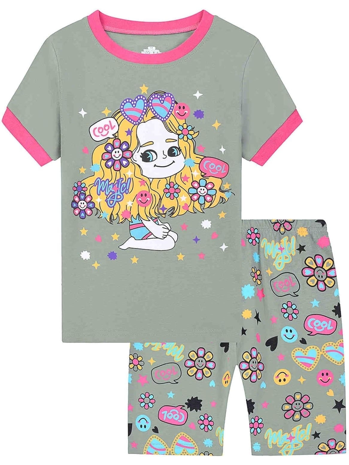 ATAIKU Cool Girls Summer Sleepwear Set T-Shirt and Short Pant 2 Piece ...