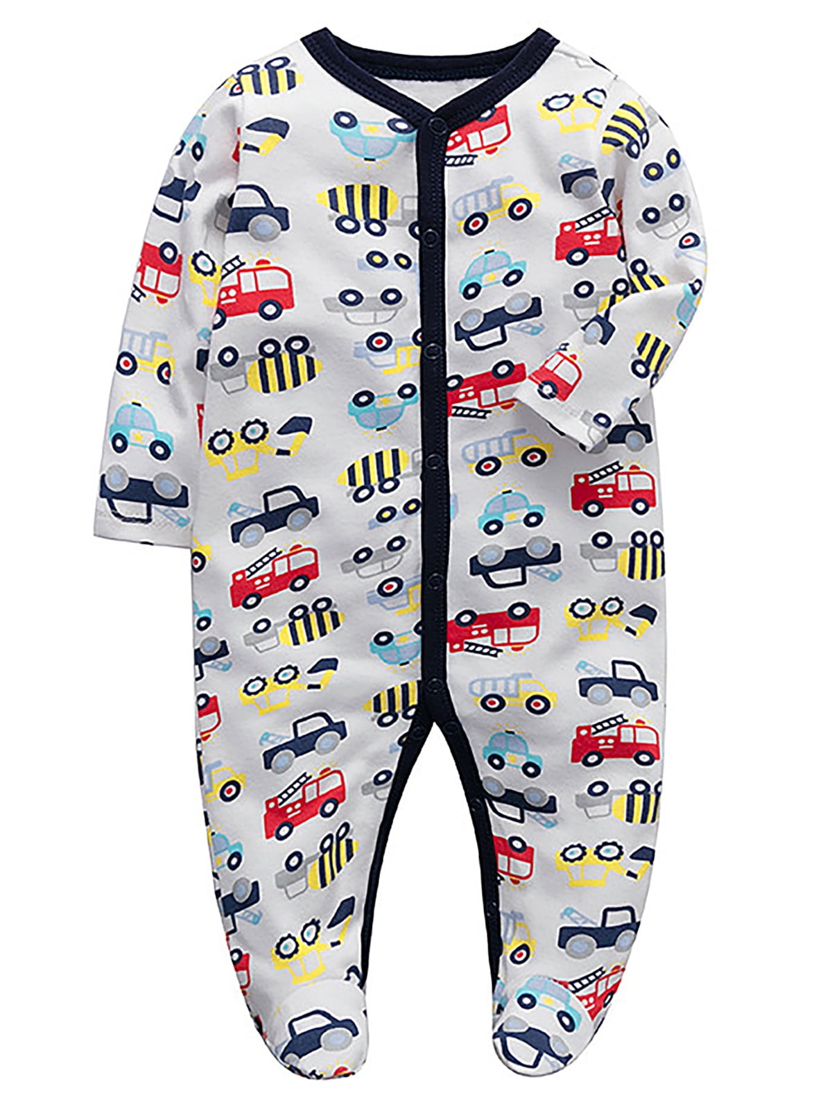 SXIMEE Infant Baby Boys' Sleep and Play Footed Pajamas One-Piece Sleeper Button Romper Jumpsuit ...