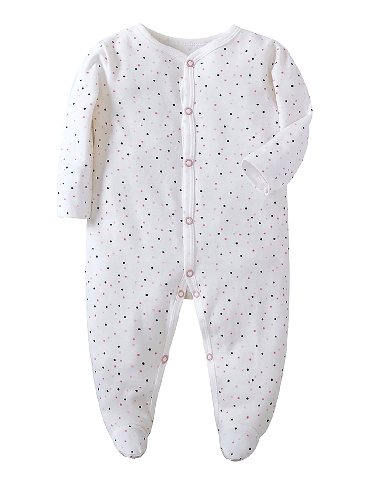 SXIMEE Infant Baby Girls' Sleep and Play Footed Pajamas One-Piece Sleeper Button Romper Jumpsuit ...