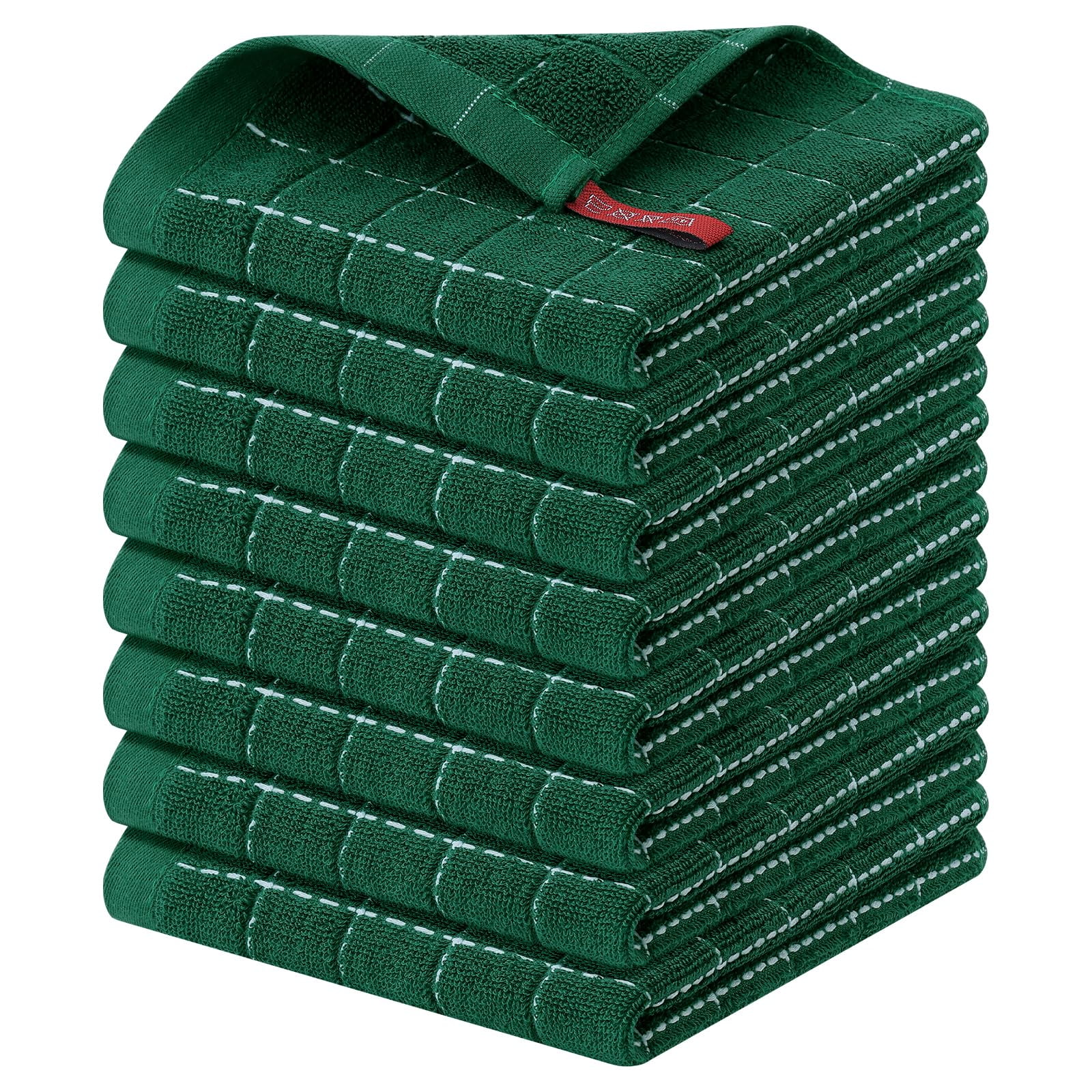 SXS 100% Cotton Terry Kitchen Towels Dish Cloths Checkered Designed ...