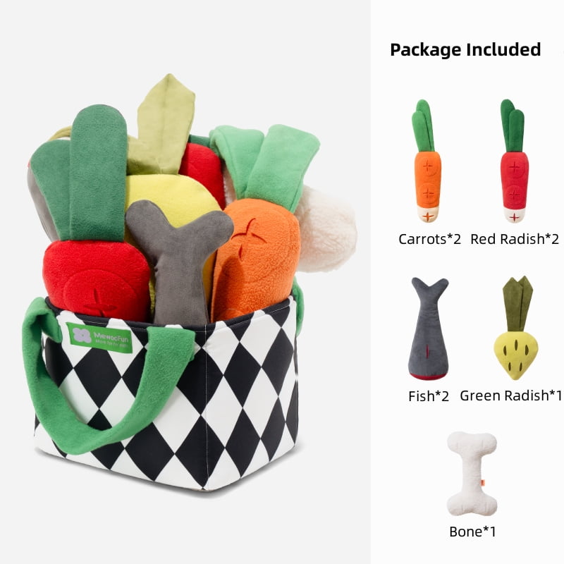 SXS Food Basket Set Plush Dog Snuffle Toy Pet Interactive Puzzle Feeder ...